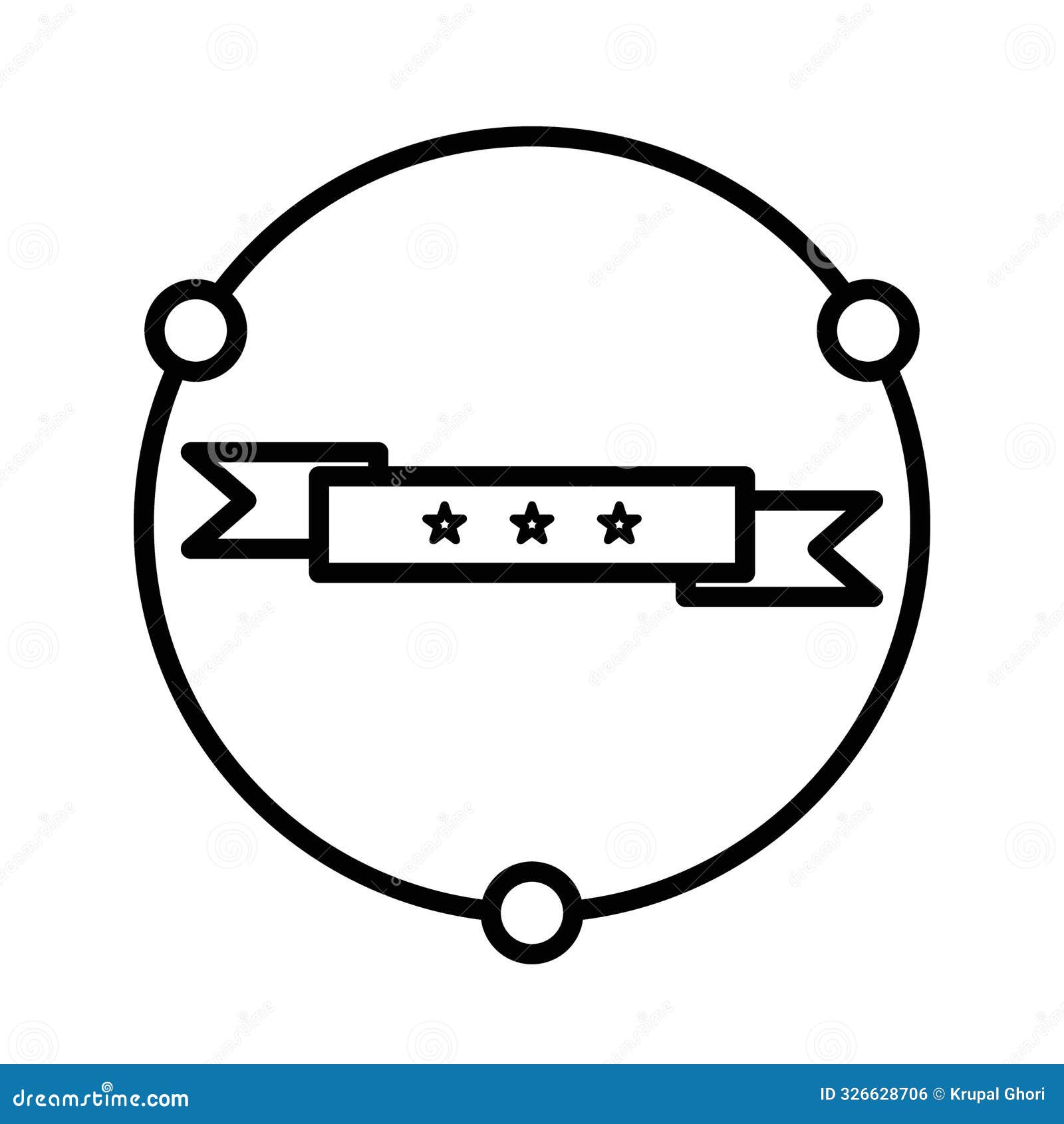 Sash Icon Linear Logo Mark in Black and White Stock Vector ...