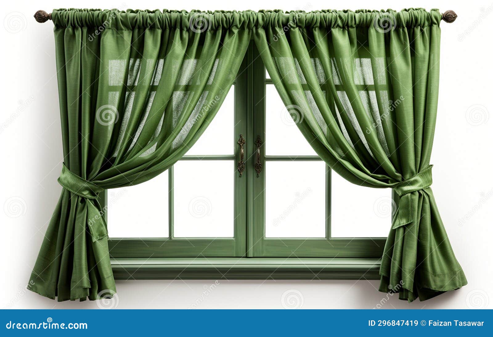 Sash Windows on a Green Background -Generative Ai Stock Illustration ...