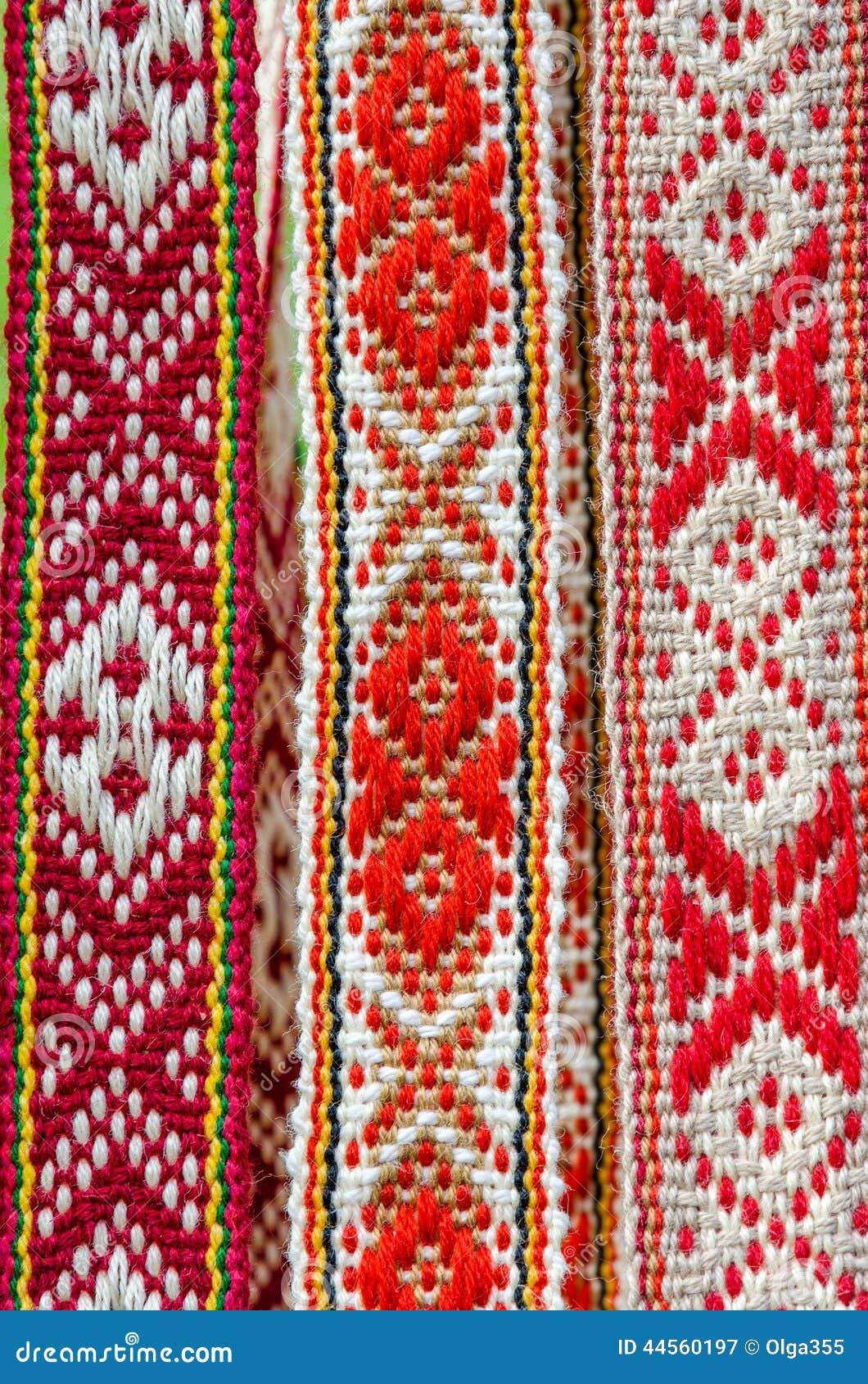 Sashes with a Classic Geometric Pattern Stock Image - Image of rhombus ...