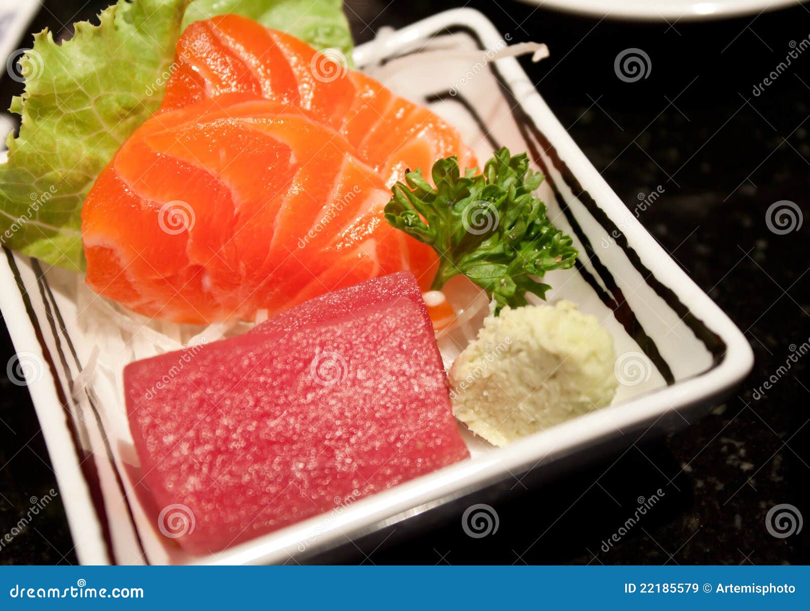 Sashimi stock image. Image of green, appetizer, japanese - 22185579