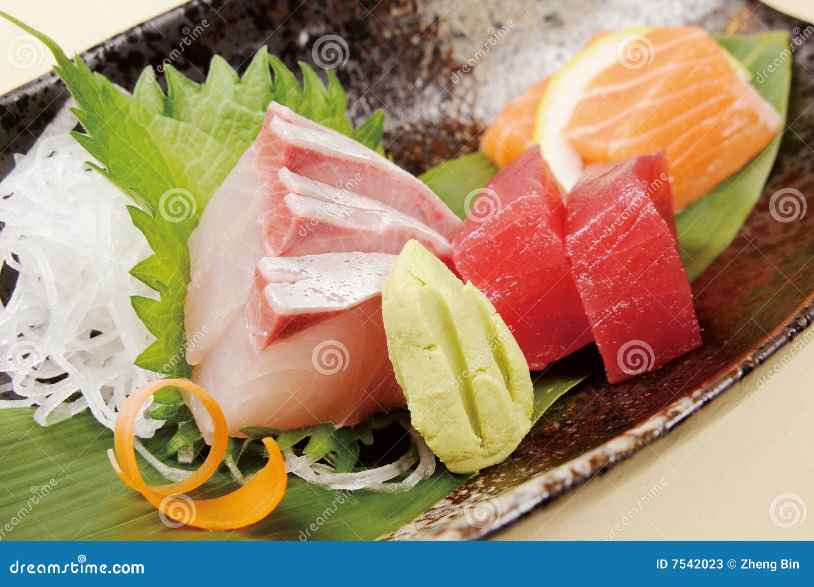 Sashimi stock image. Image of lettuce, plate, dining, asians - 7542023