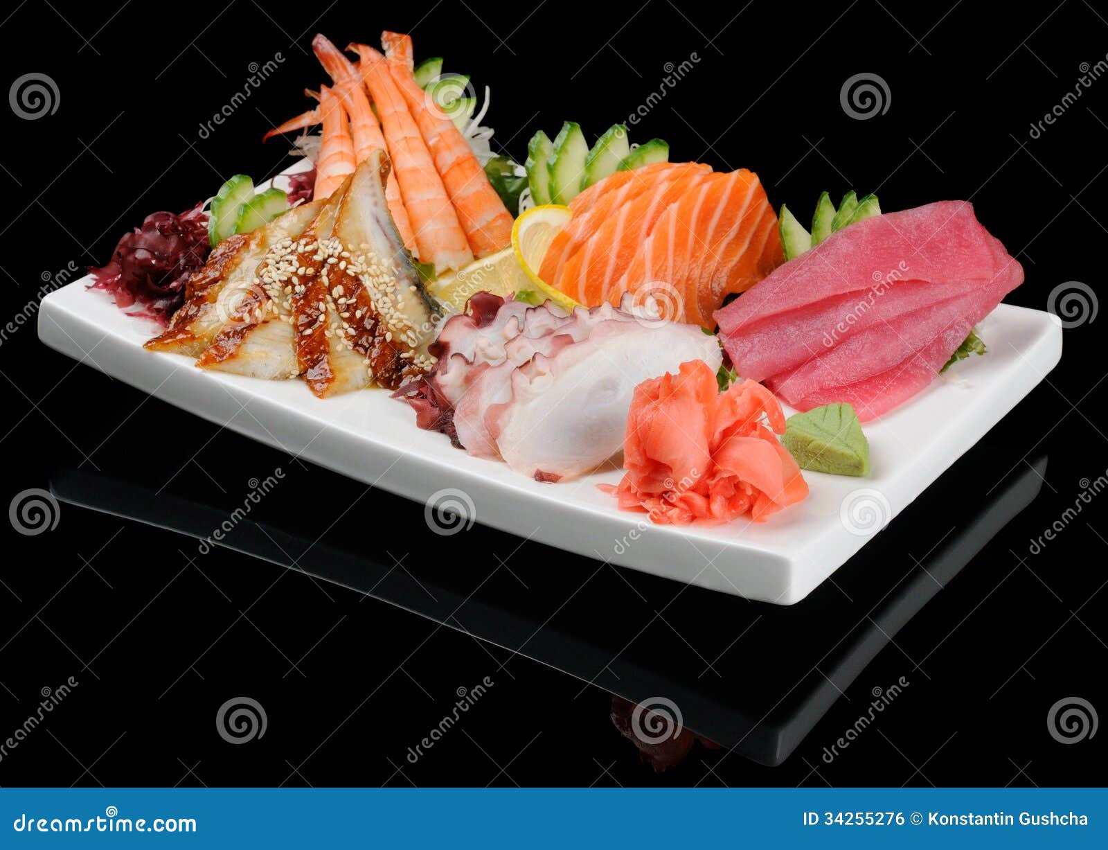 Sashimi assortment stock photo. Image of ethnicity, ginger - 34255276