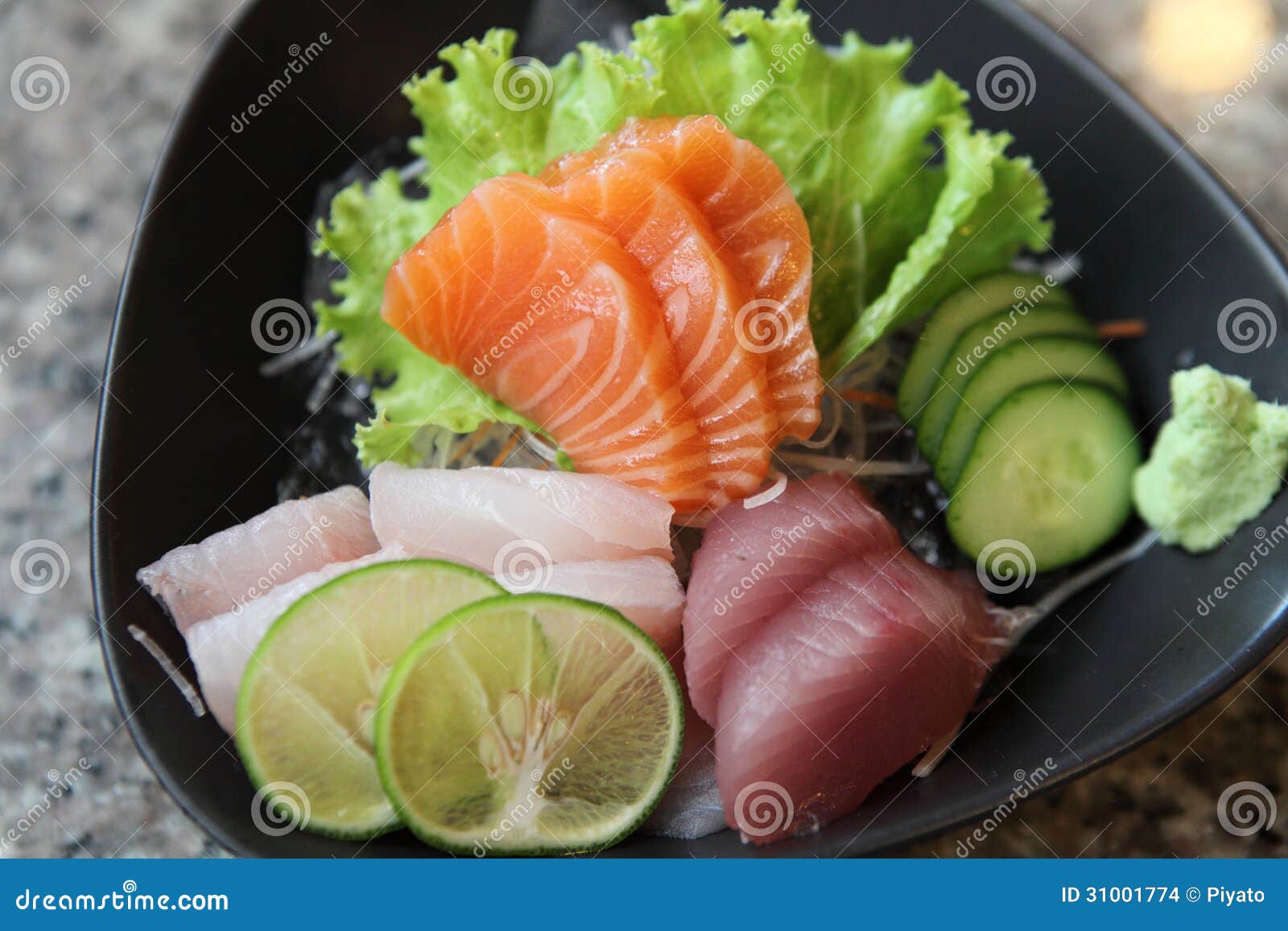Sashimi stock photo. Image of assortment, cuisine, green - 31001774