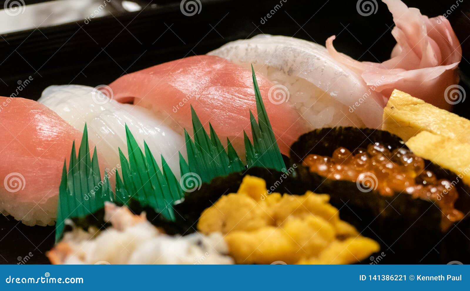 Sashimi and Nori-wrap Sushi Platter Stock Image - Image of healthy ...
