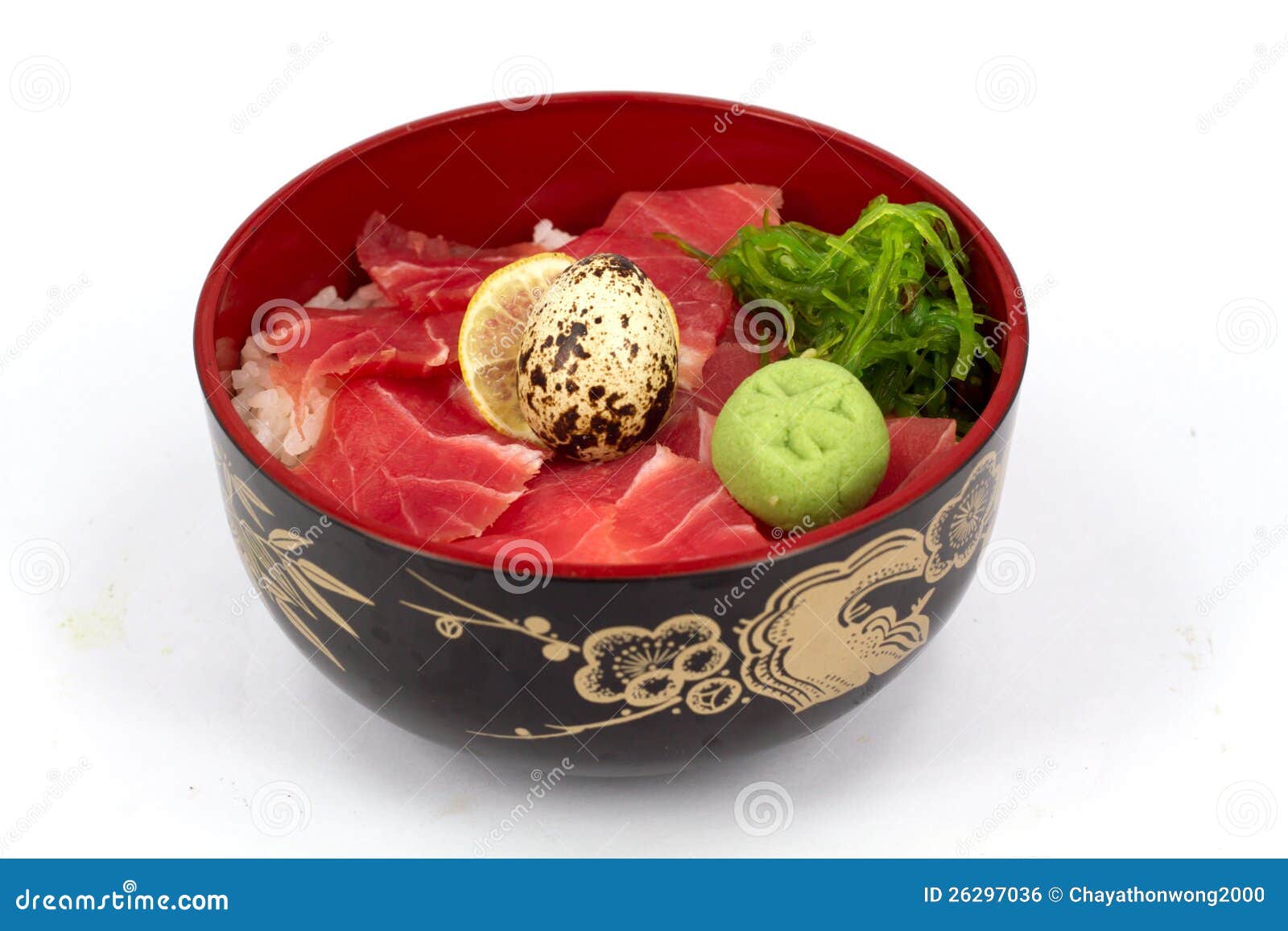 Sashimi with rice stock photo. Image of food, japanese - 26297036