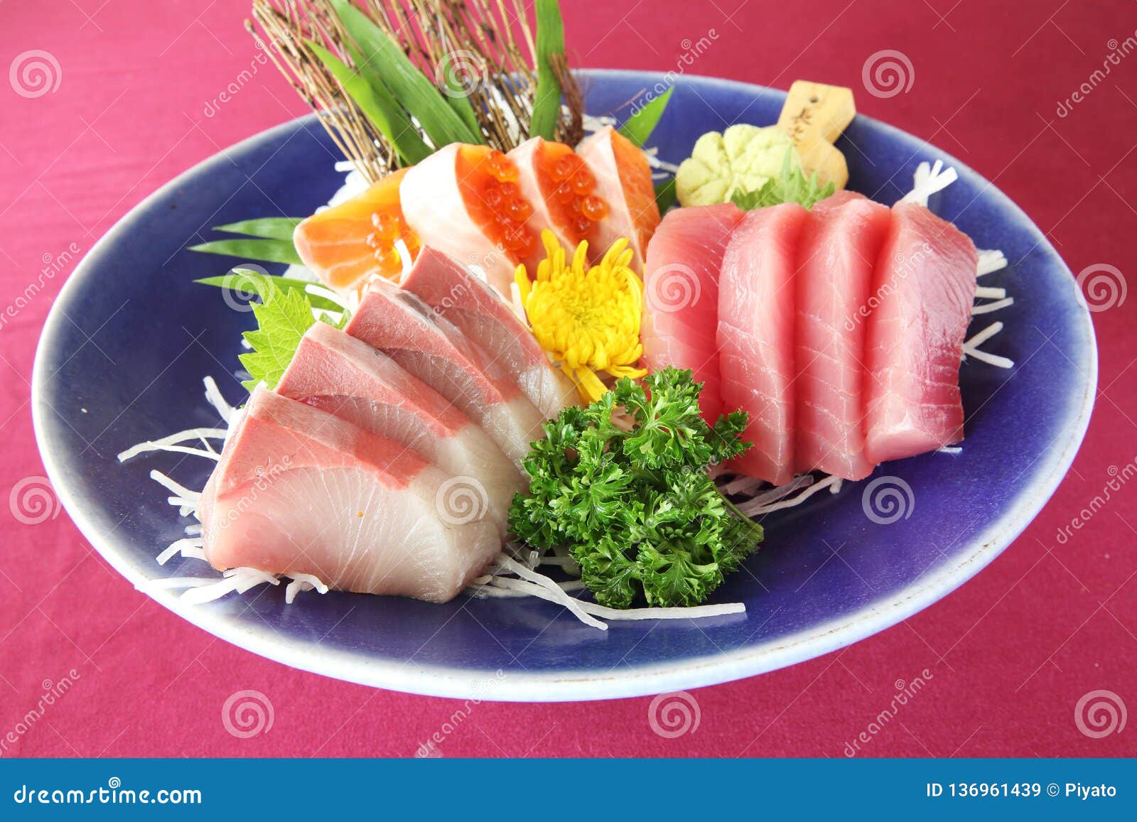 Sashimi Set on a Plate , Japansese Food Stock Image - Image of closeup ...