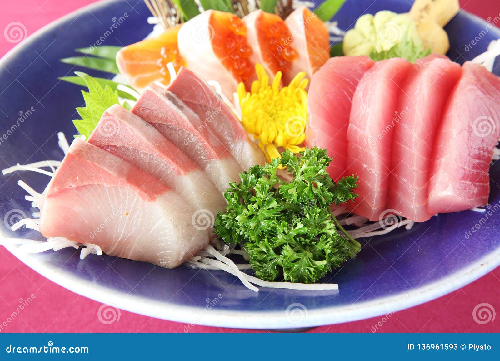 Sashimi set on a plate stock image. Image of dish, gourmet - 136961593