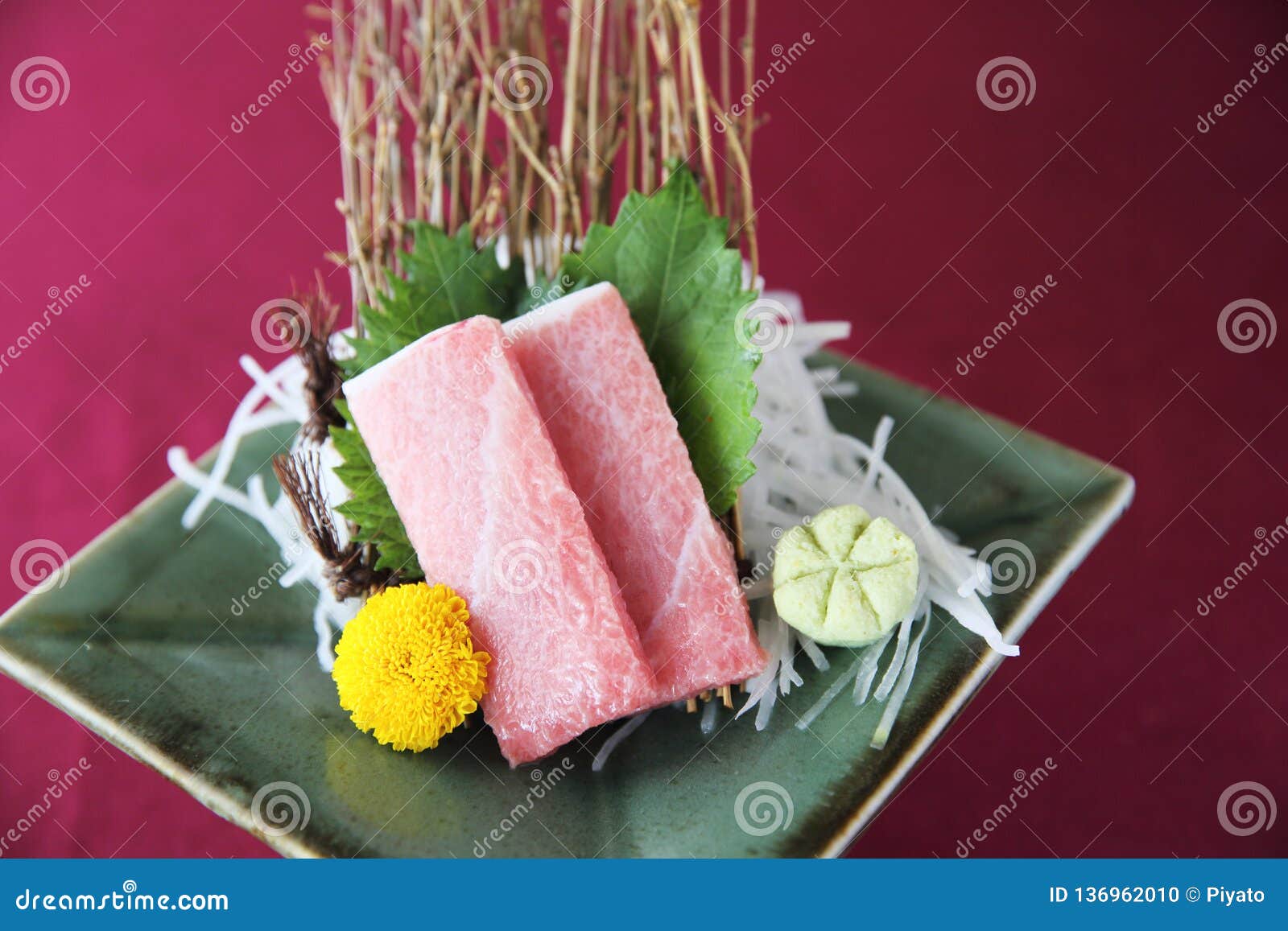 Sashimi set on a plate stock photo. Image of bream, lunch - 136962010