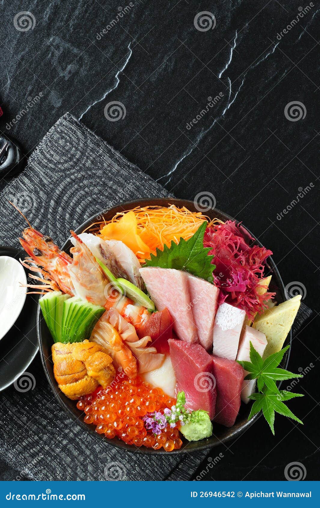 Sashimi Set Arranged on Bowl Stock Photo - Image of asia, akagai: 26946542