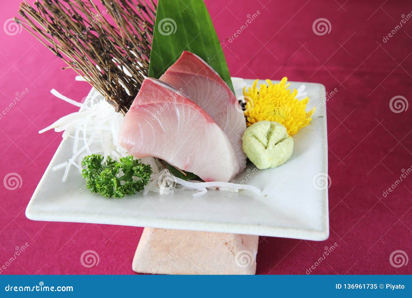 Sashimi set on a plate stock image. Image of japan, nature - 136961735