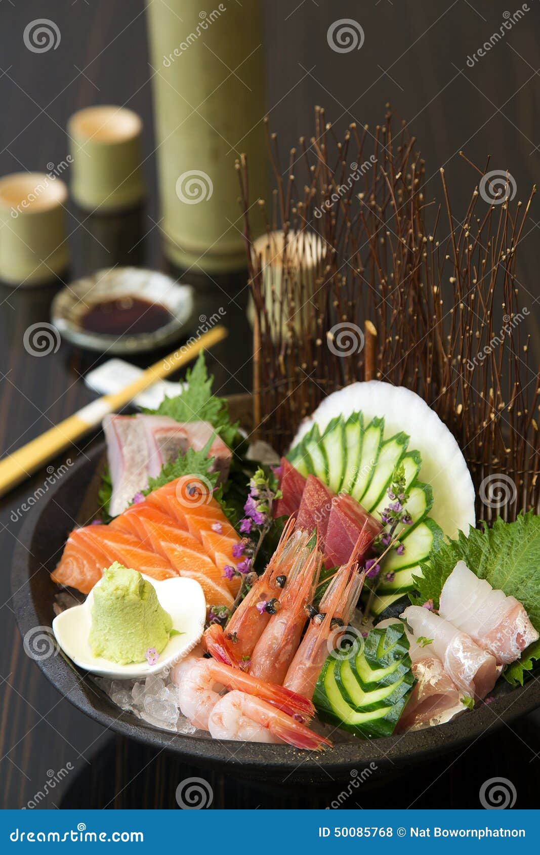 Sashimi set on table stock photo. Image of tasty, salmon - 50085768