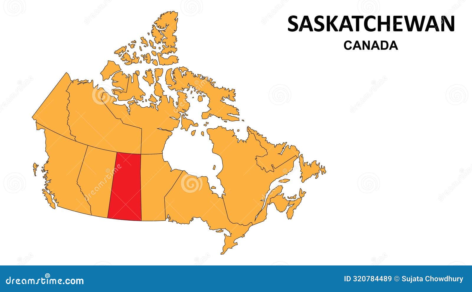 Saskatchewan Map is Highlighted on the Canada Map with Detailed State ...