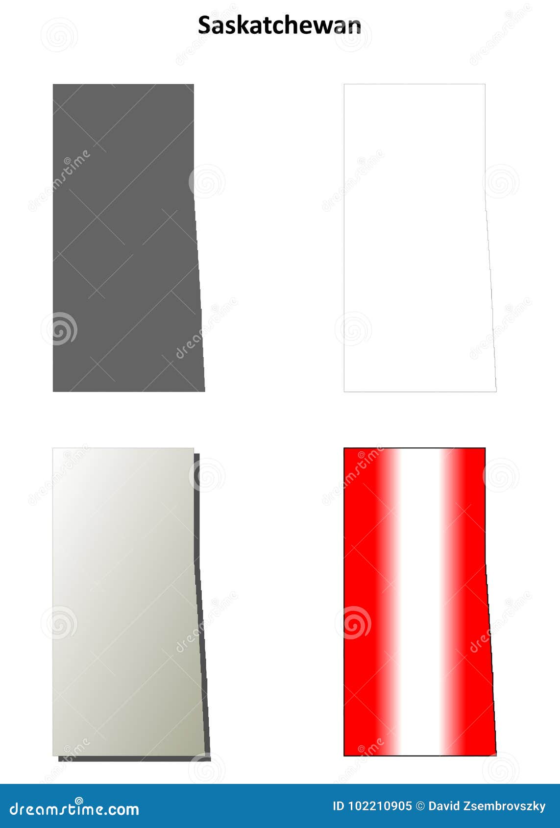 Saskatchewan Outline Map Canada Province Region Cartoon Vector ...