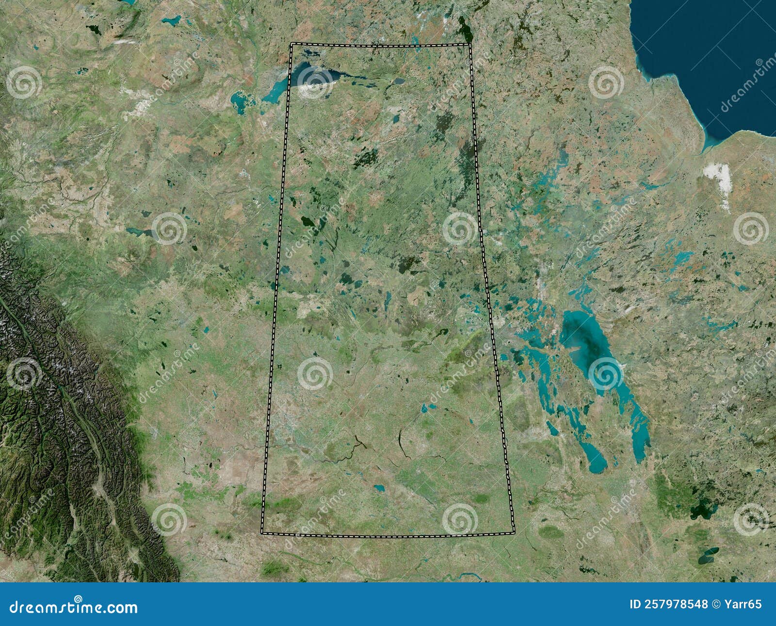 Saskatchewan, Canada. High-res Satellite. No Legend Stock Illustration ...