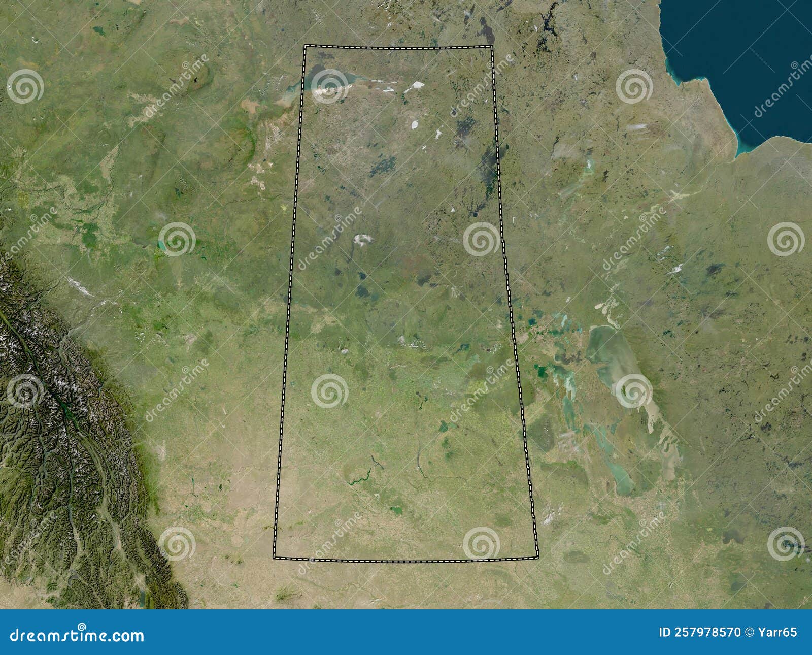Saskatchewan, Canada. Low-res Satellite. No Legend Stock Illustration ...