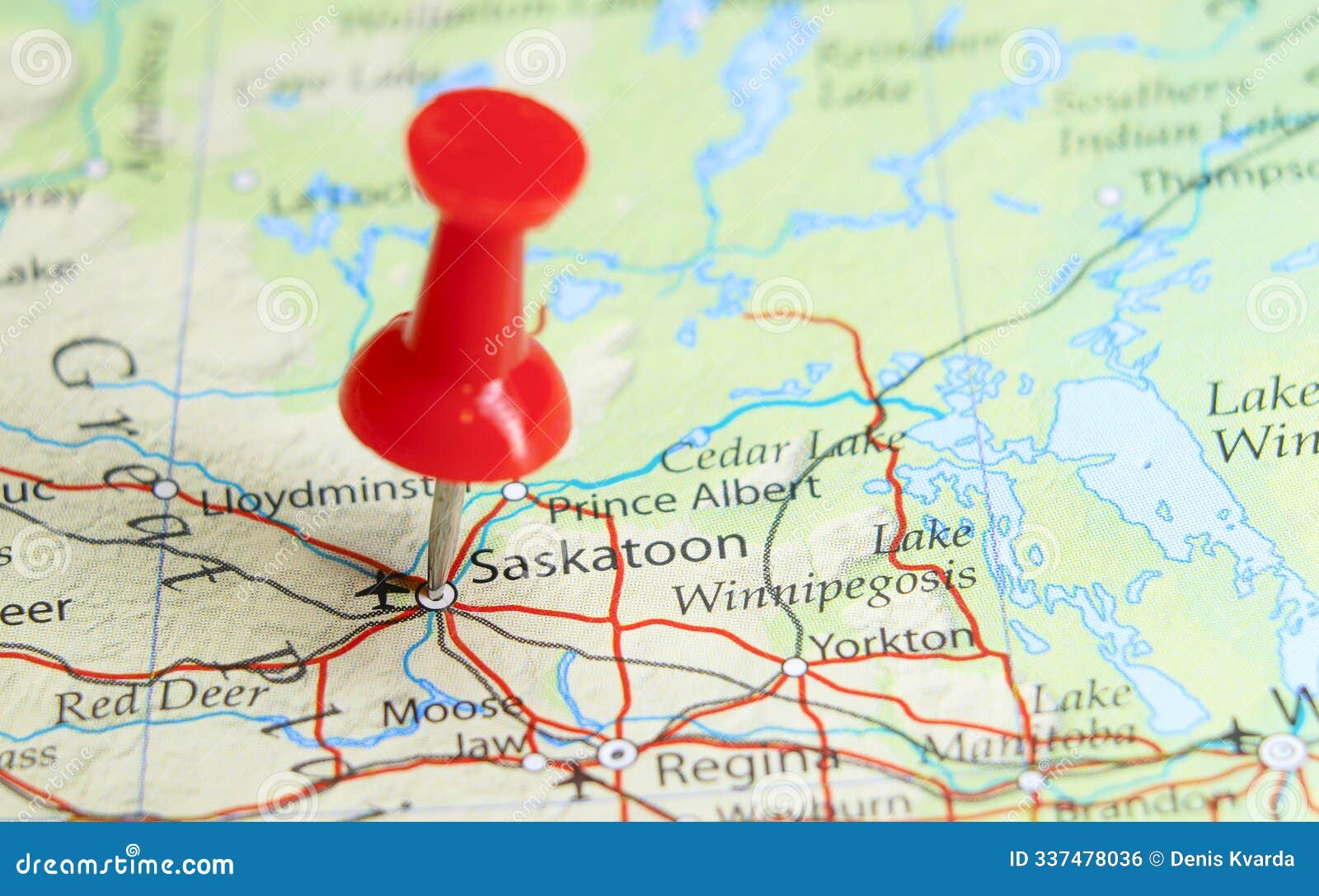 Saskatoon, Canada Pin on Map Stock Photo - Image of freedom, country: 337478036