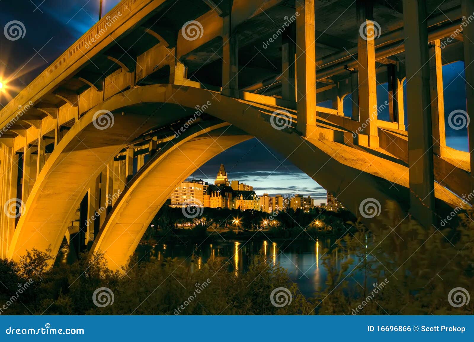 Saskatoon at Night stock photo. Image of urban, building - 16696866