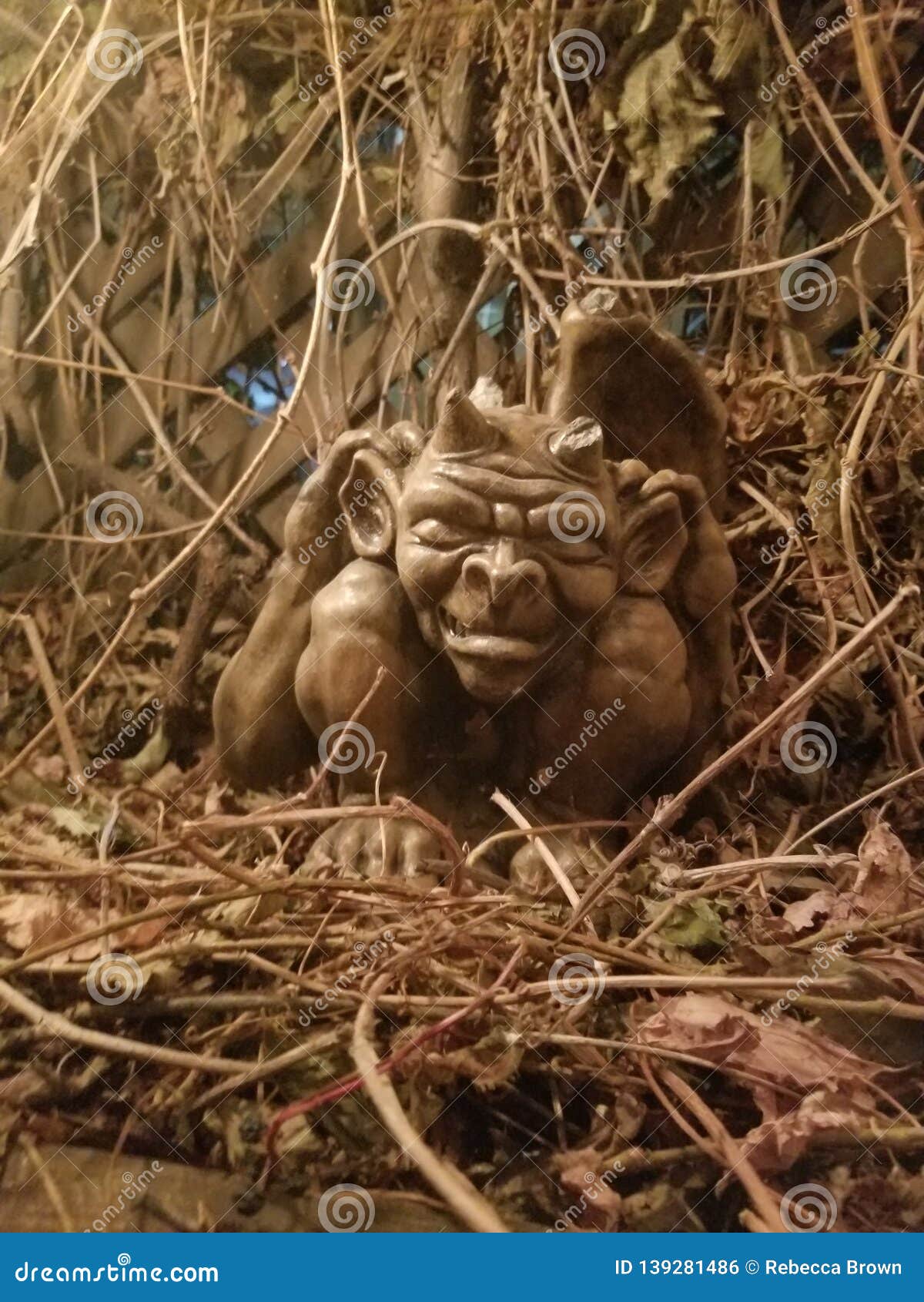 Gremlin in the garden stock photo. Image of gremlin - 139281486