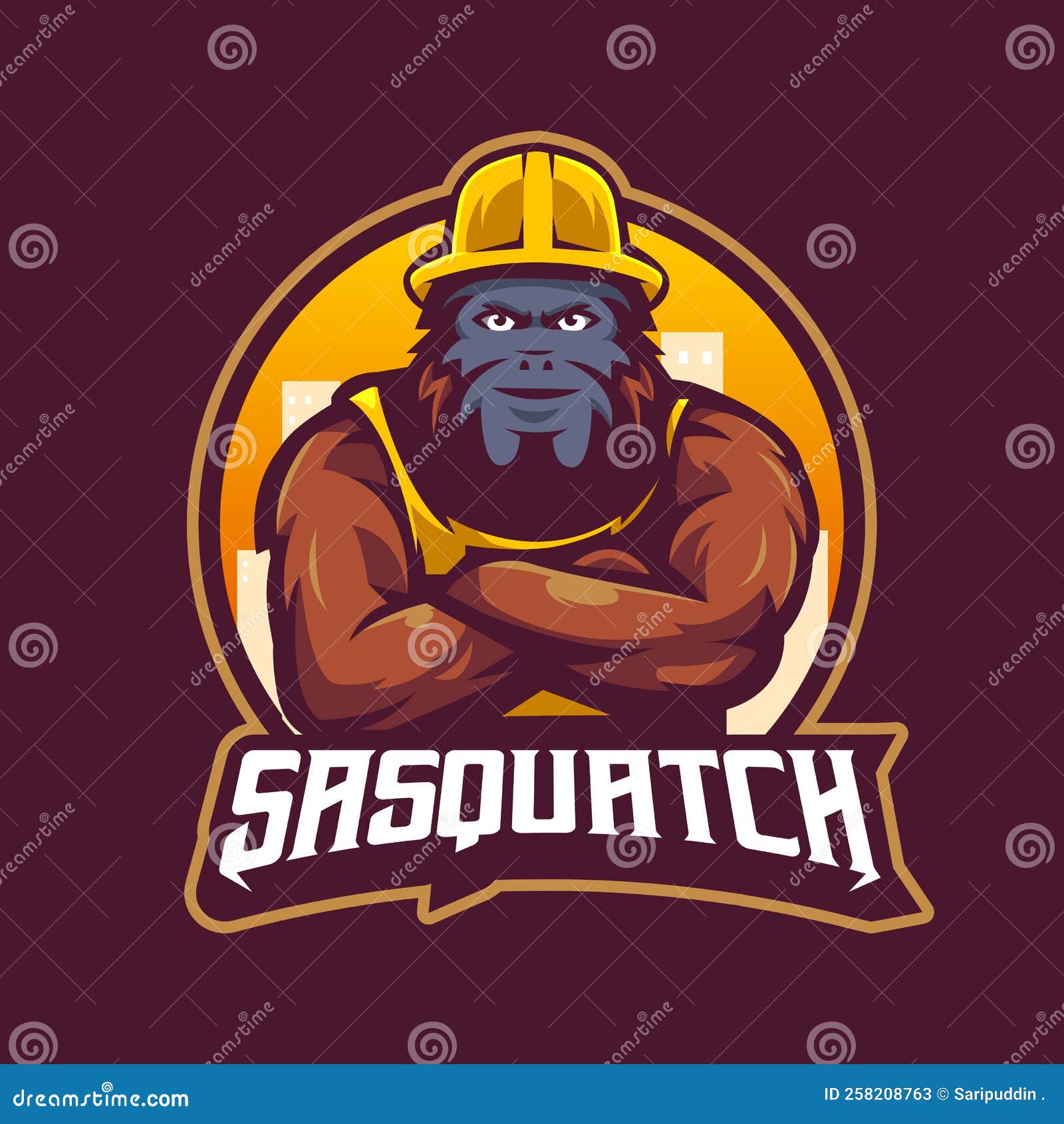 Sasquatch Logo Emblem Cartoon Vector | CartoonDealer.com #293796547