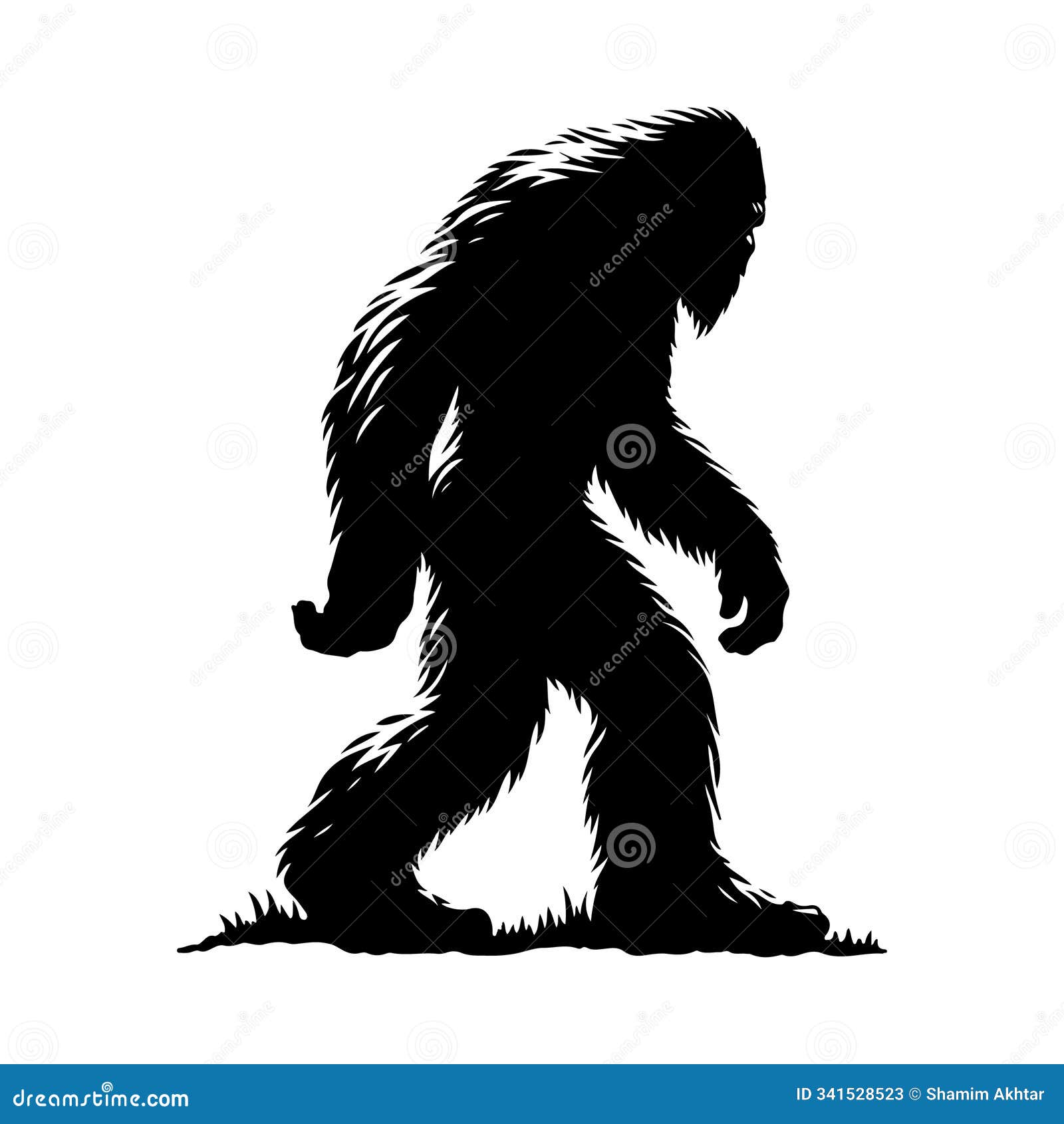 Sasquatch Silhouettes Isolated on a White Background, Vector ...