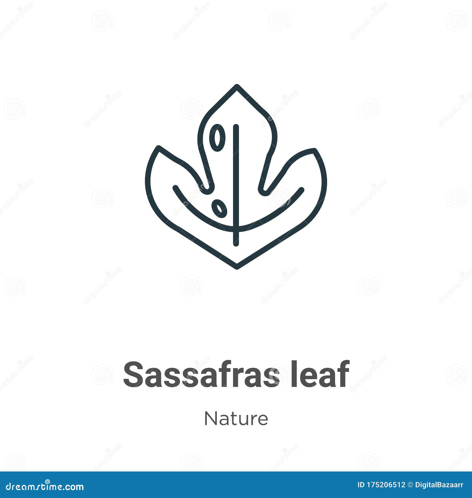 Sassafras Leaf Outline Vector Icon. Thin Line Black Sassafras Leaf Icon ...