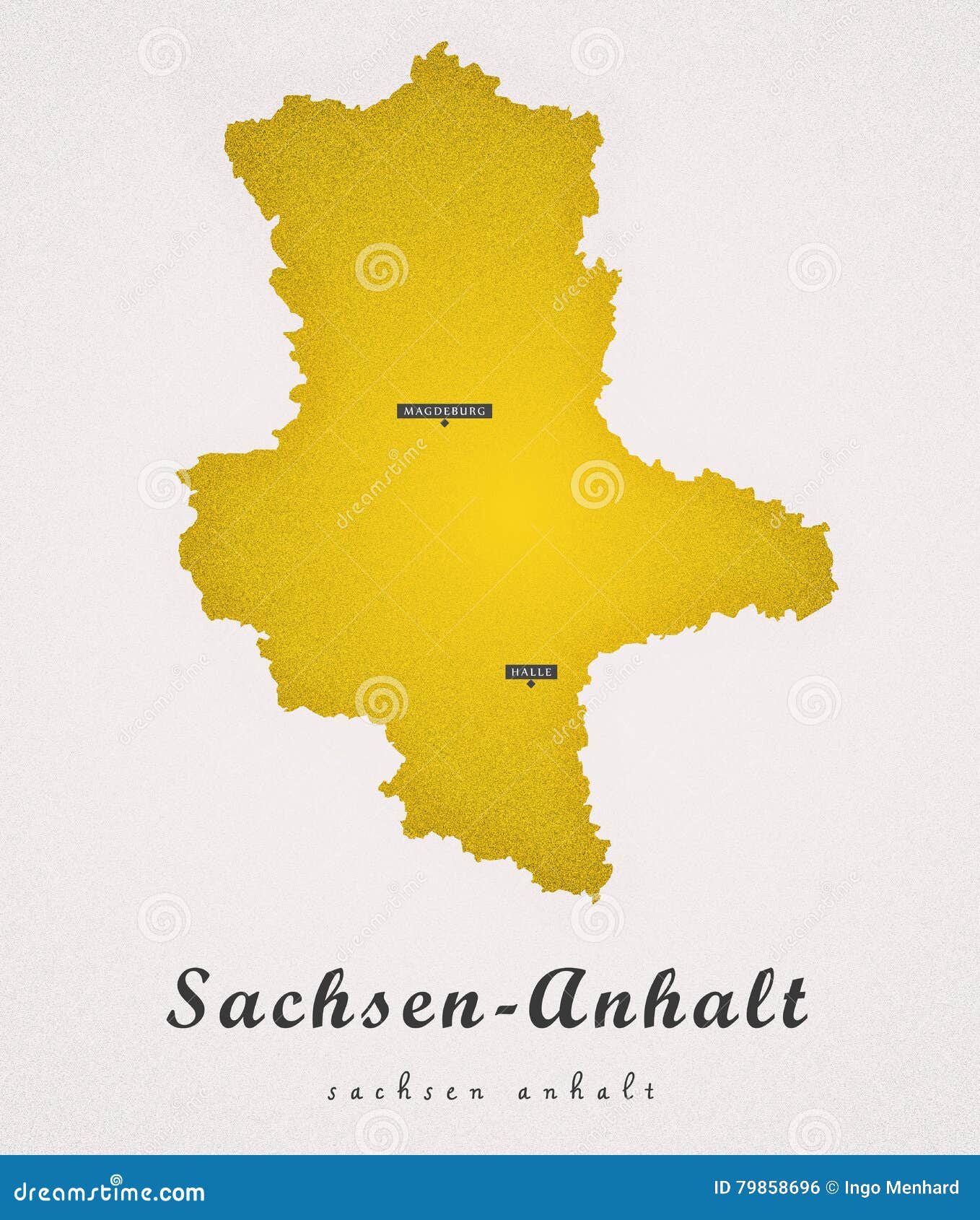 Sassonia Anhalt Germania Art Map Illustrazione di Stock - Illustrazione ...