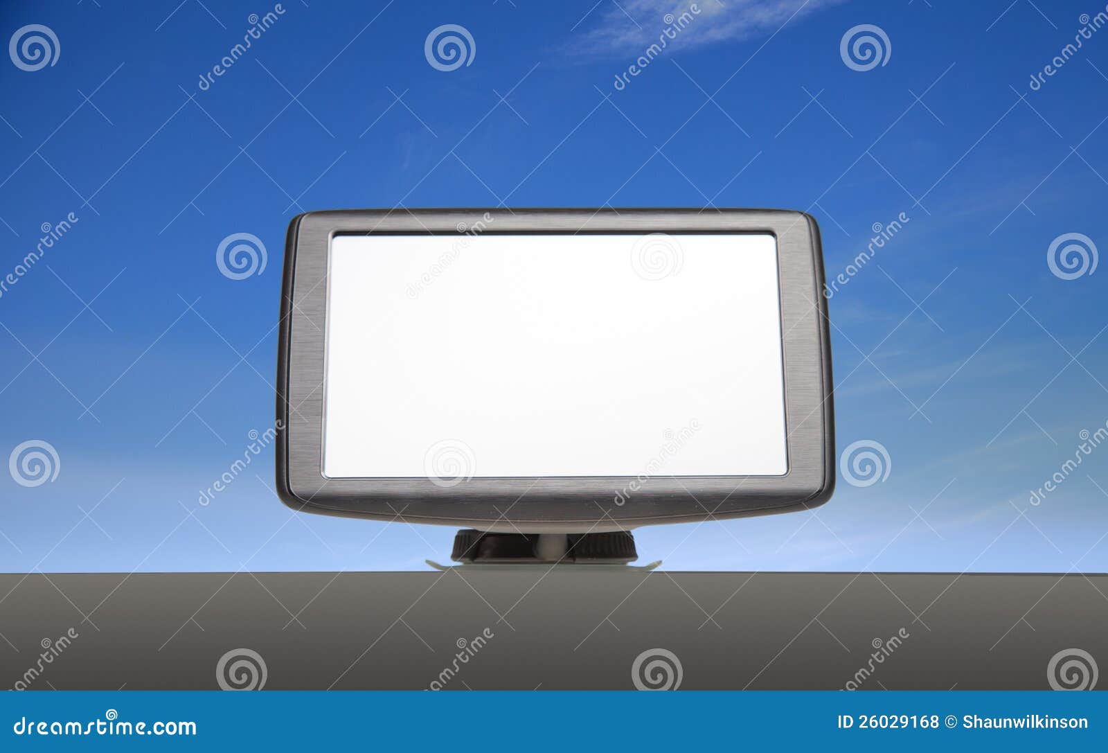 Sat Nav with Blue Sky Background Stock Photo - Image of technology ...