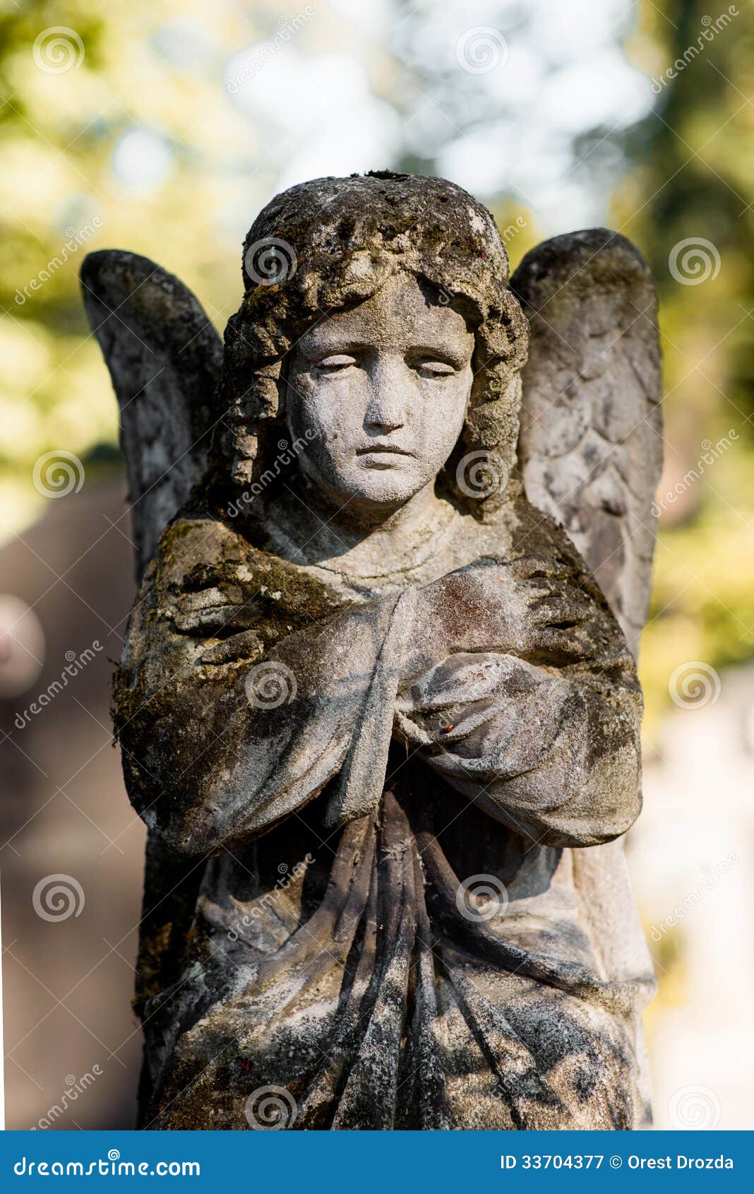 A sat old angel stock image. Image of archangel, crucifix - 33704377