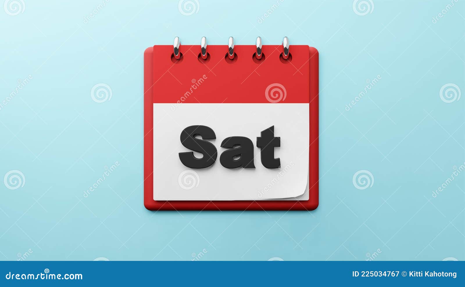 SAT Saturday on Paper Desk Calendar 3d Rendering Stock Illustration ...