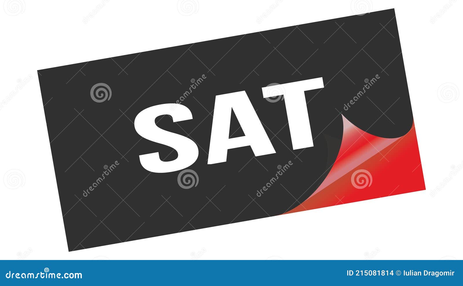 SAT Text on Black Red Sticker Stamp Stock Illustration - Illustration ...
