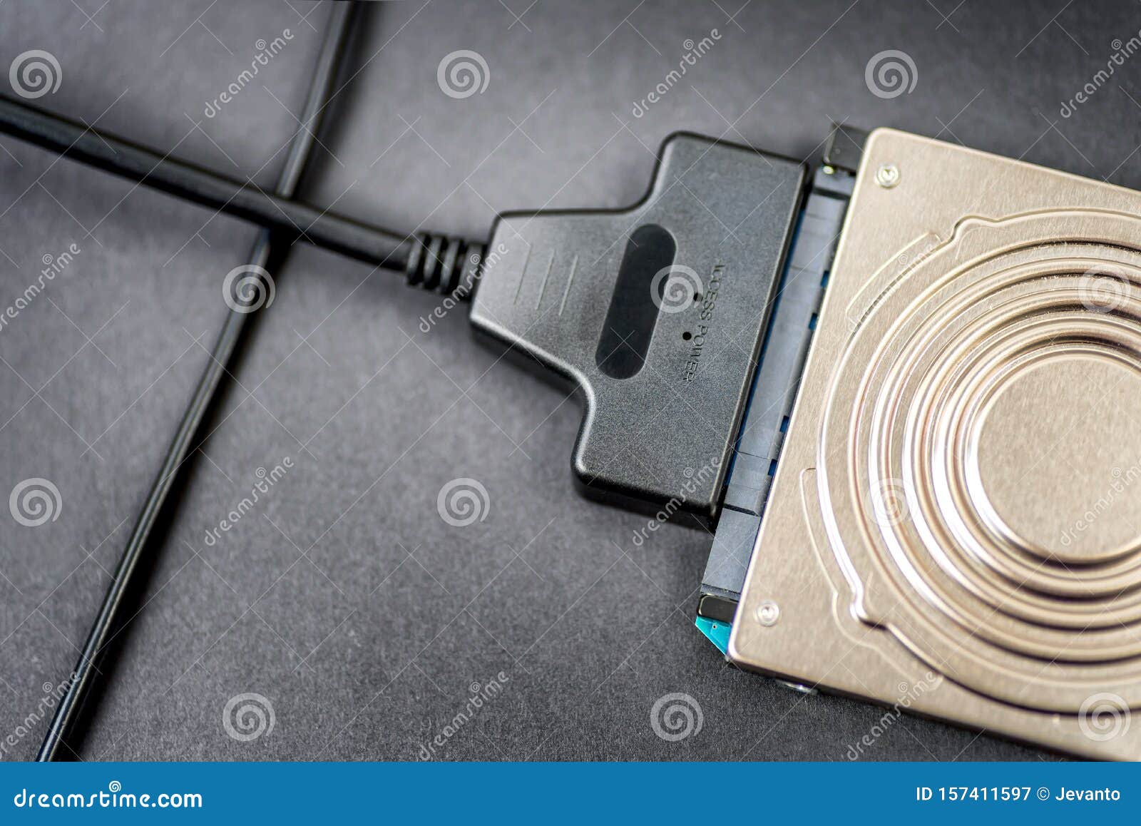 Sata Cable Connected To Hdd 2.5 Hard Drive Disk Closeup View Stock ...