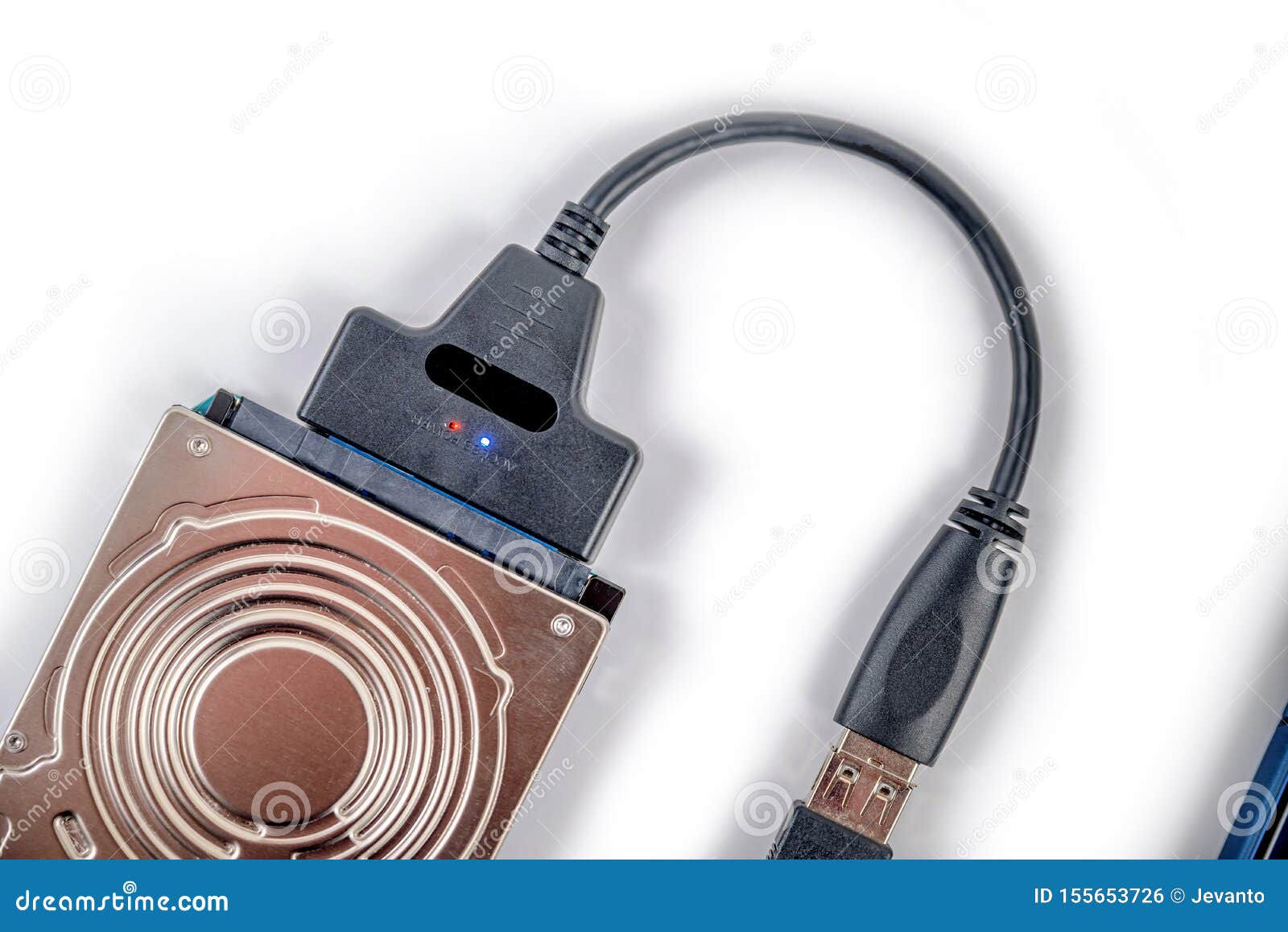 Sata Cable Connected To Hdd 2.5 Hard Drive Disk on Dark Background ...