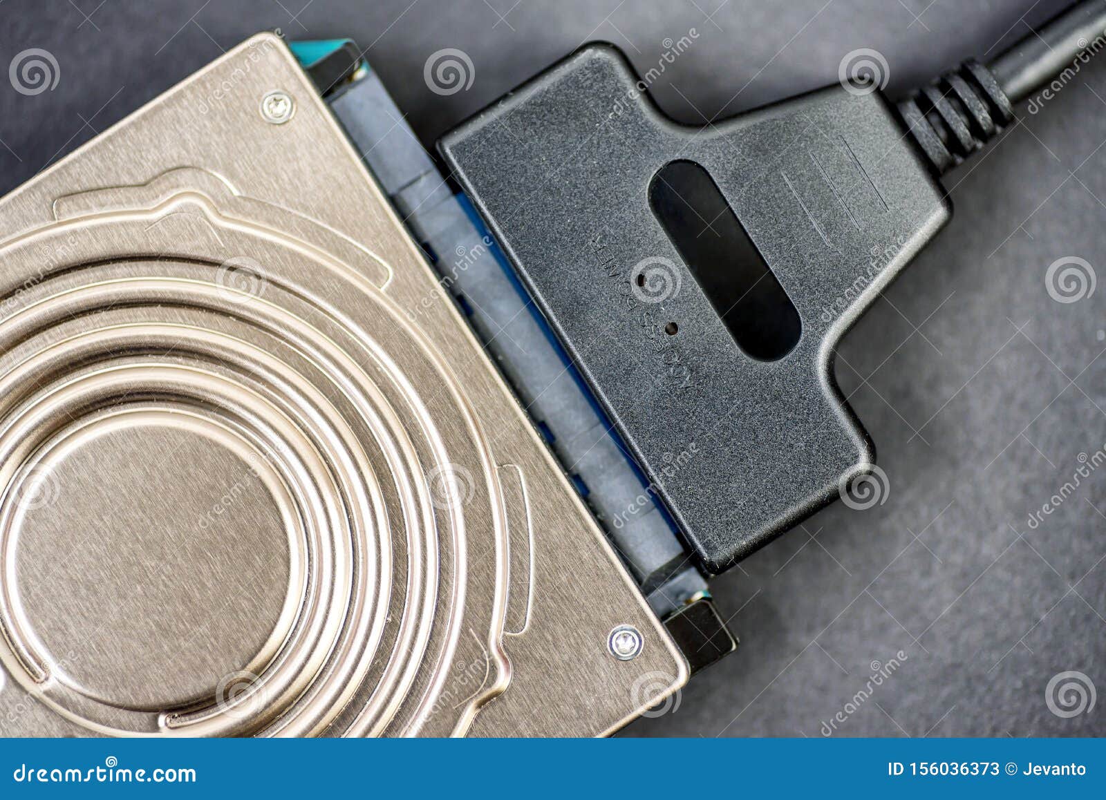 Sata Cable Connected To Hdd 2.5 Hard Drive Disk on Dark Background ...