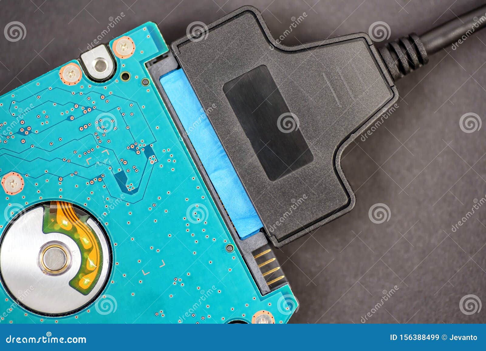 Sata Cable Connected To Hdd 2.5 Hard Drive Disk On Dark Background ...