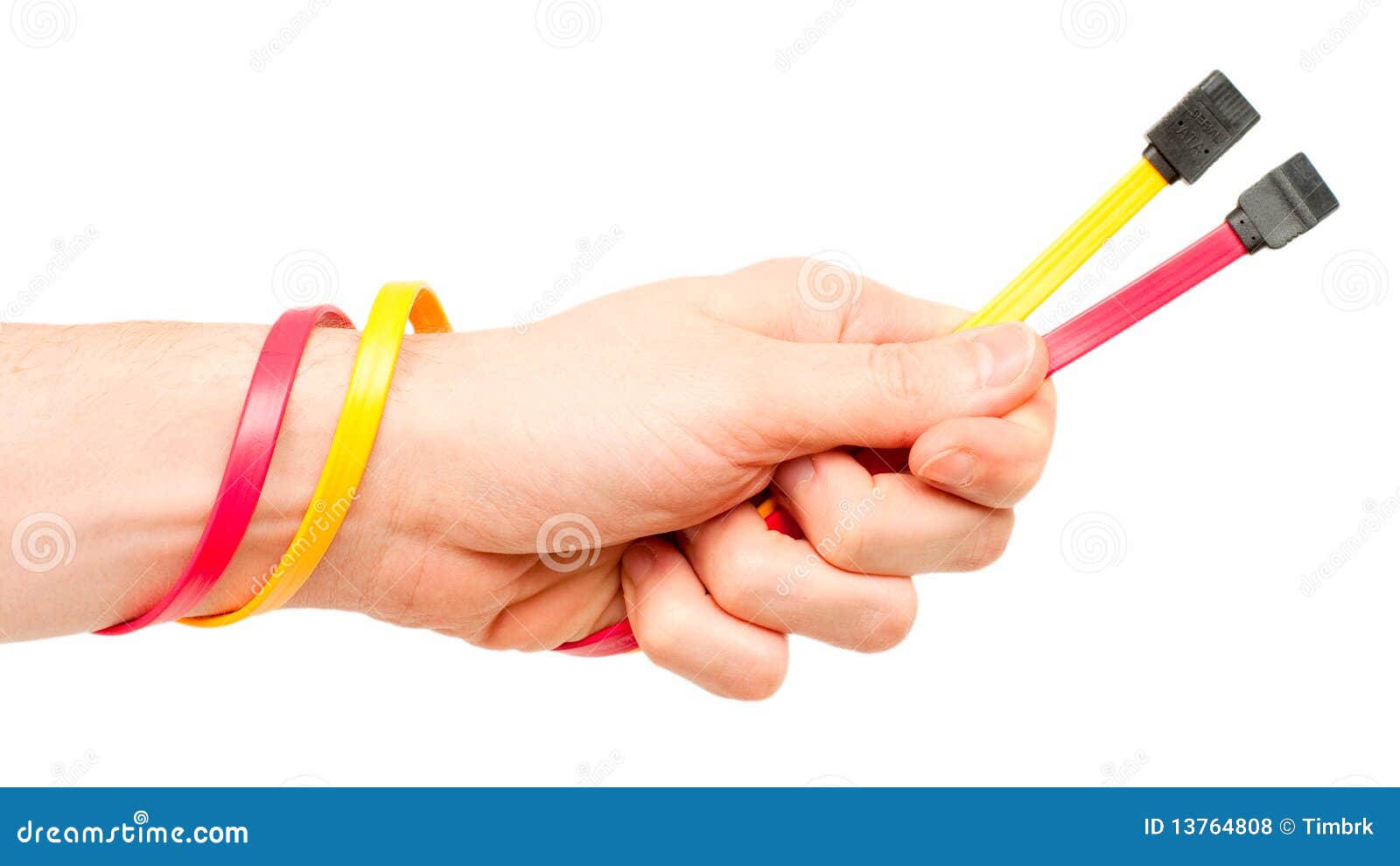 SATA cables in hand stock photo. Image of connection - 13764808