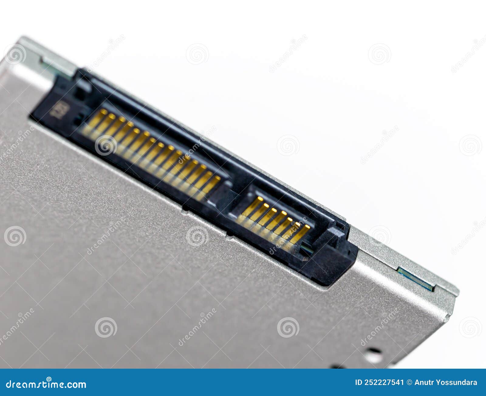 SATA Connection of SSD Solid State Drive Drive Closed Up Shot Stock ...