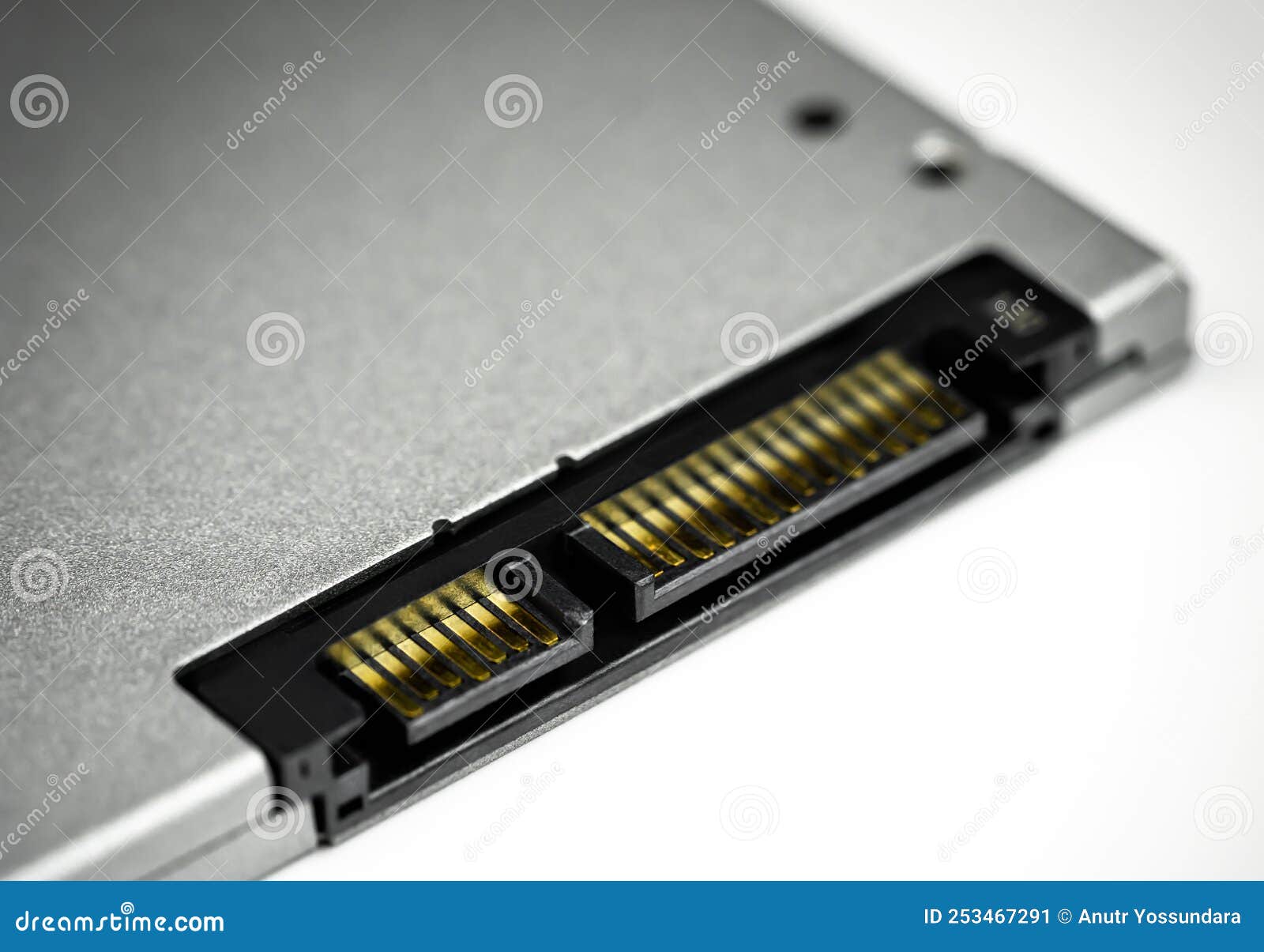 SATA Connection of SSD Solid State Drive Drive Closed Up Shot Stock ...