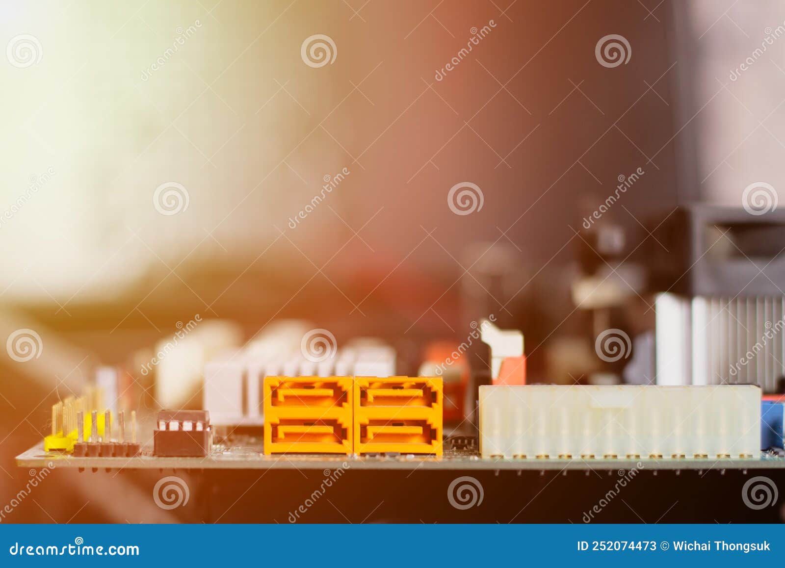 The SATA Connector on the Computer Board. Connect Data To the Harddisk ...