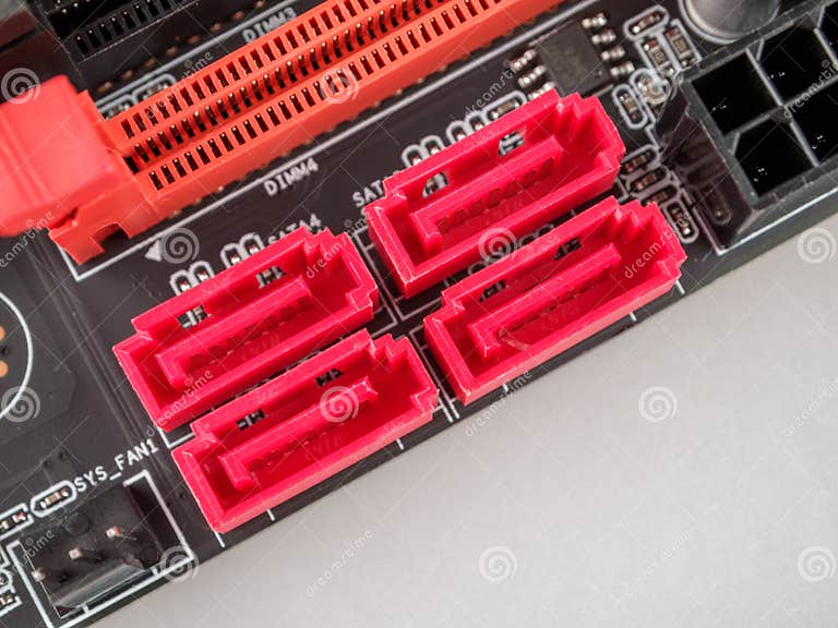 Sata Connector on the Motherboard of a Personal Computer, for ...