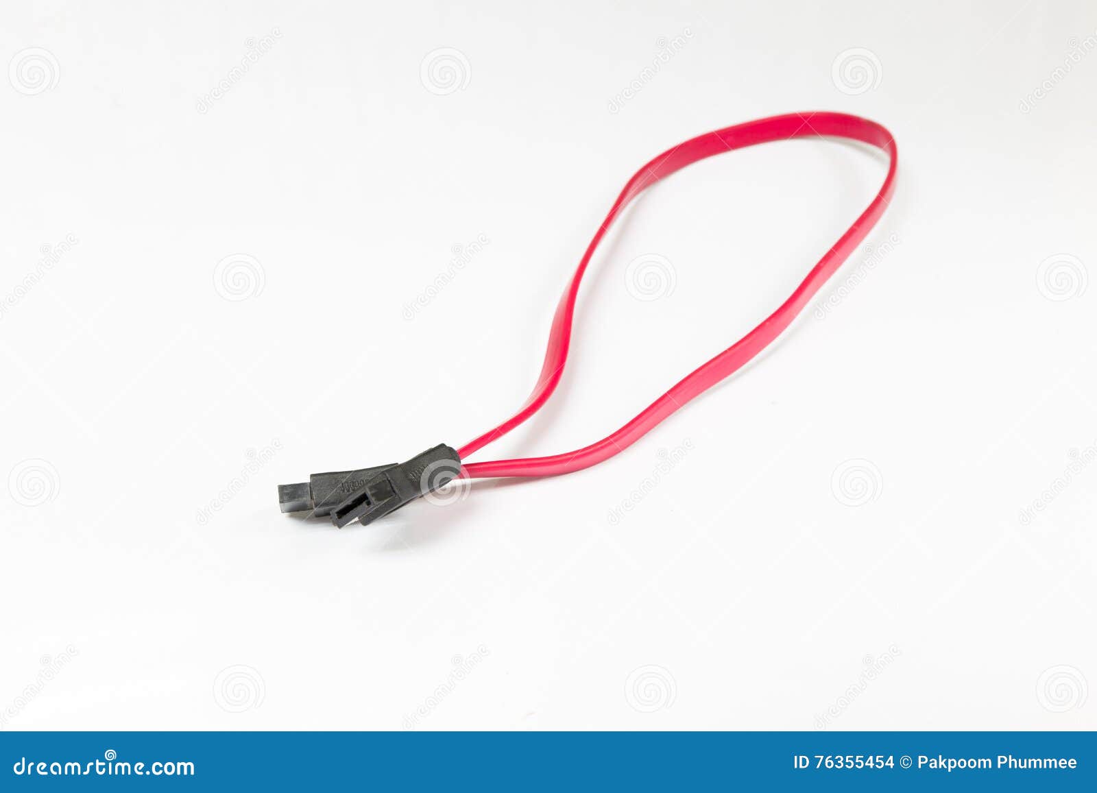 SATA Data Cable on a White Background Stock Photo - Image of electric ...