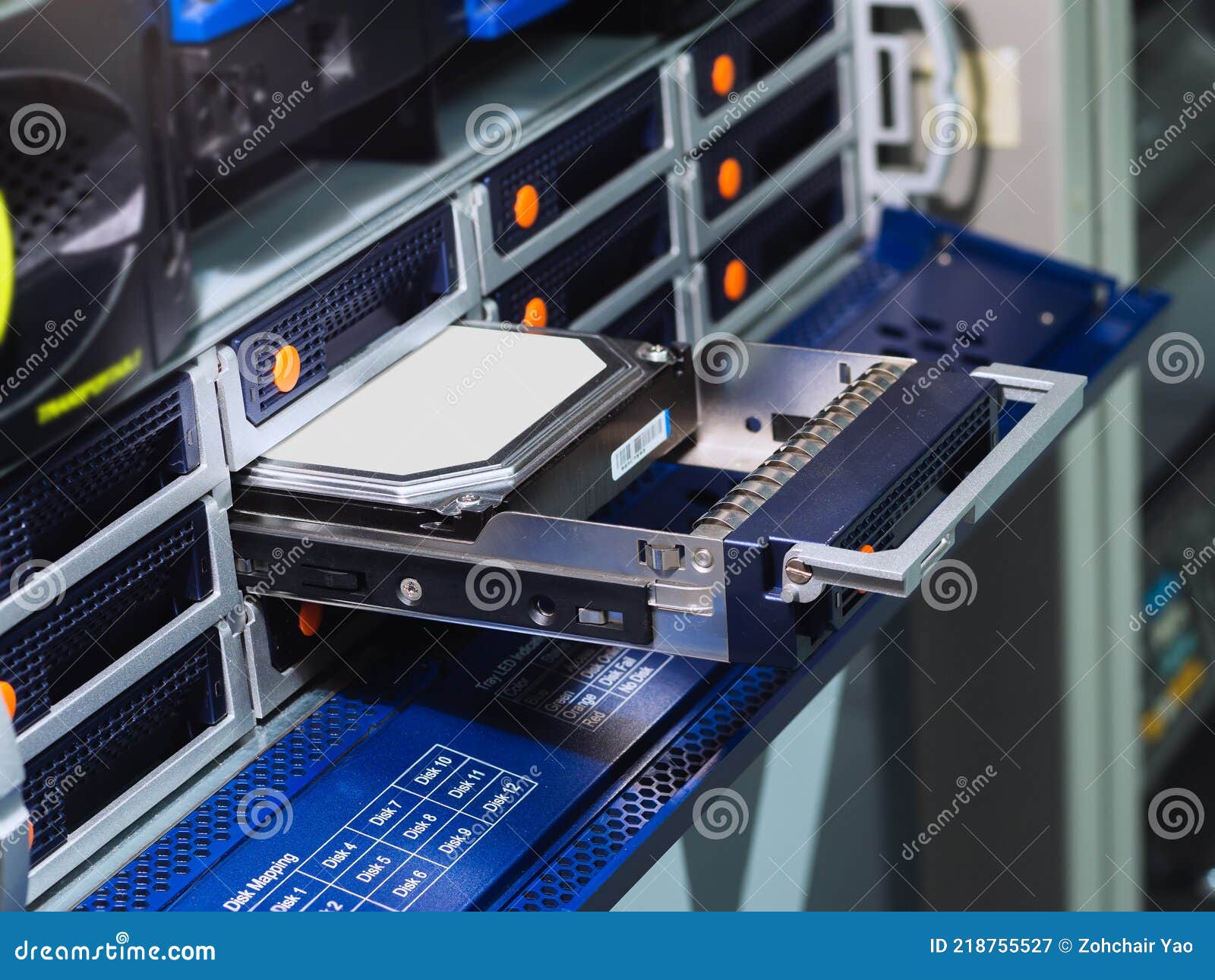 SATA Hard Disk 3.5 Inch Push from Rackmount Server Stock Image - Image ...