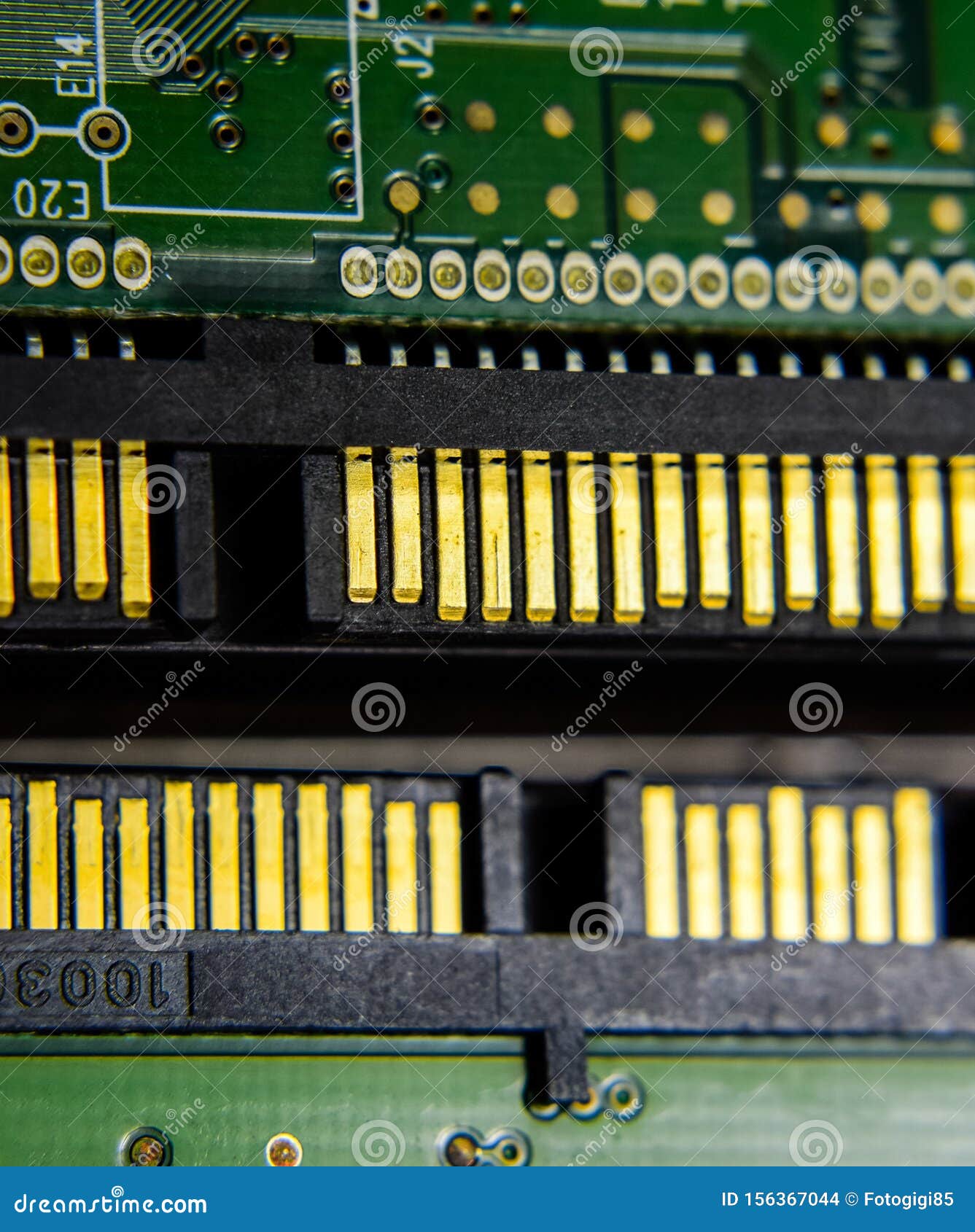 Sata Drive Connector Electronic Board with Electrical Components ...