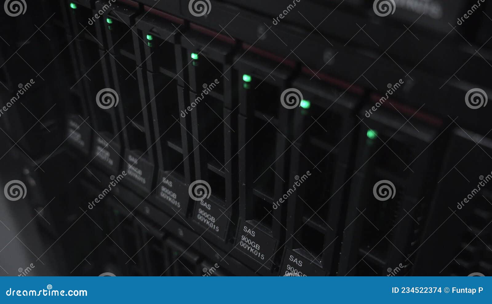 SATA HDD Server Rack. Huge Data Center. Close Up. Concept 3.0 Stock ...