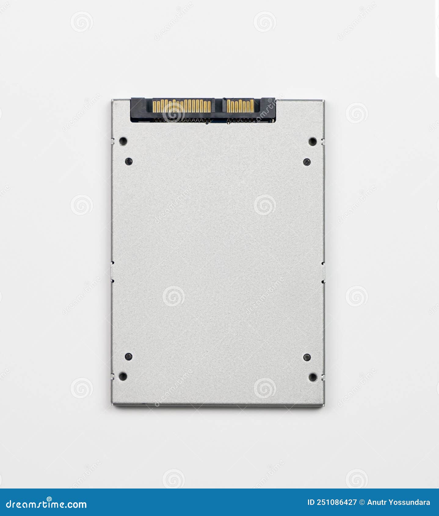 SATA SSD Solid State Drive Drive Closed Up Shot Top View Isolated on ...
