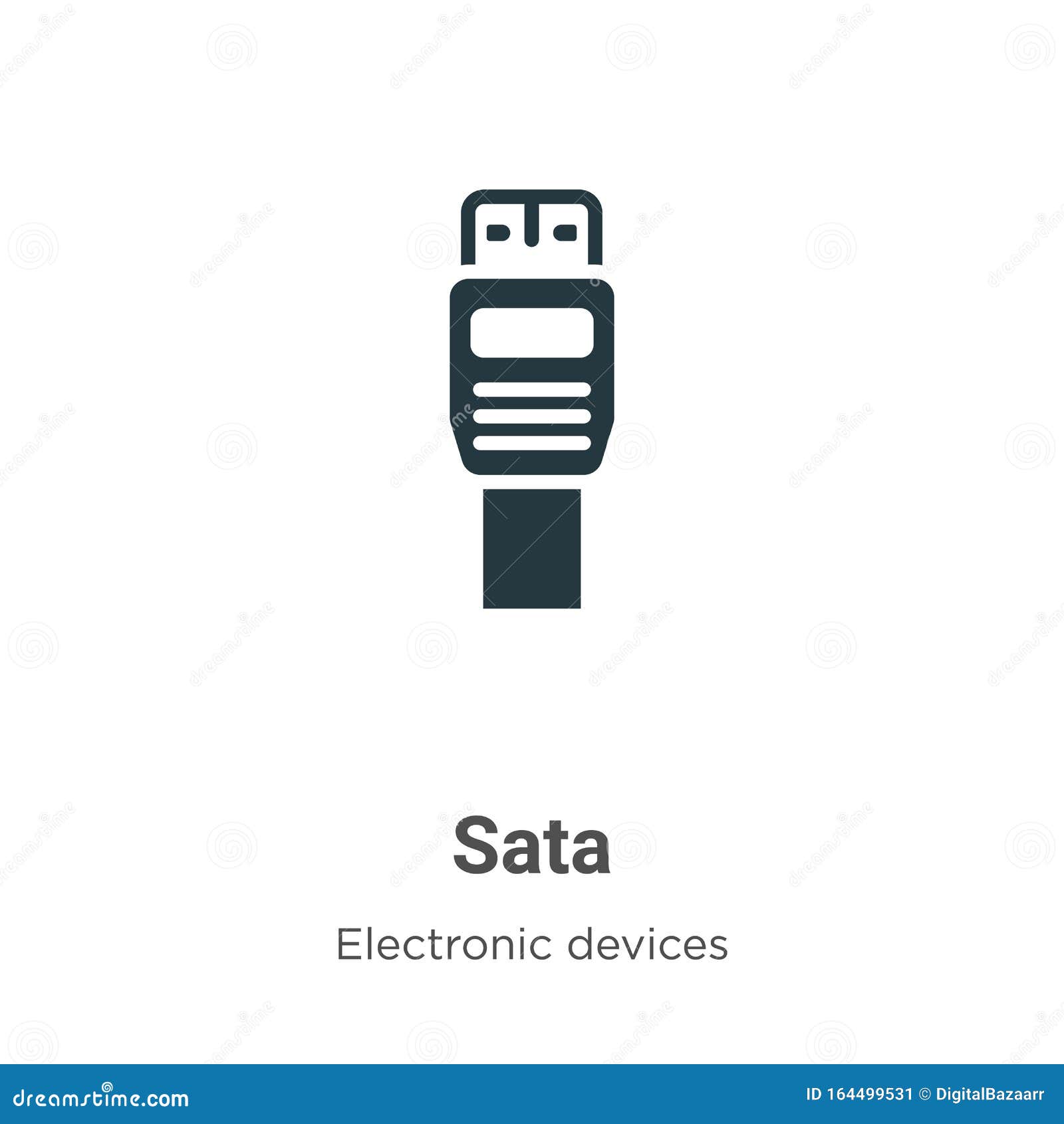 Sata Vector Icon on White Background. Flat Vector Sata Icon Symbol Sign ...