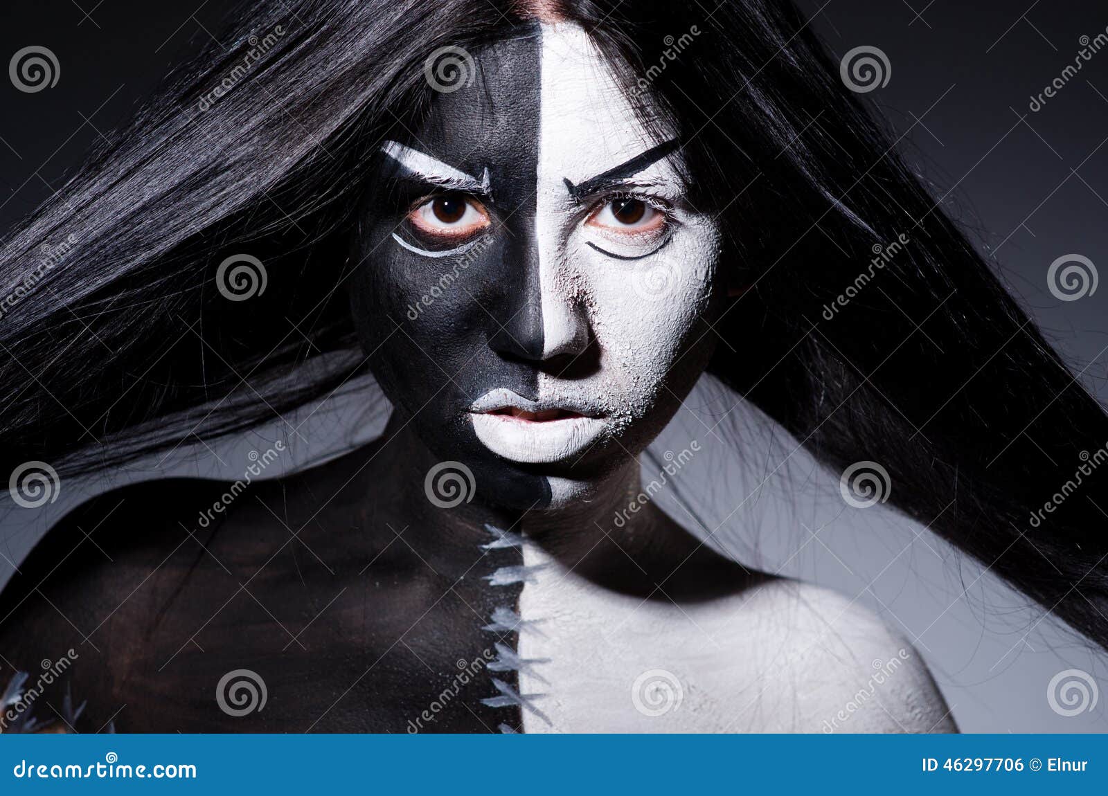 Mad Satan Woman Aggressive Cry In Hell . Witch Reincarnation Creature ...