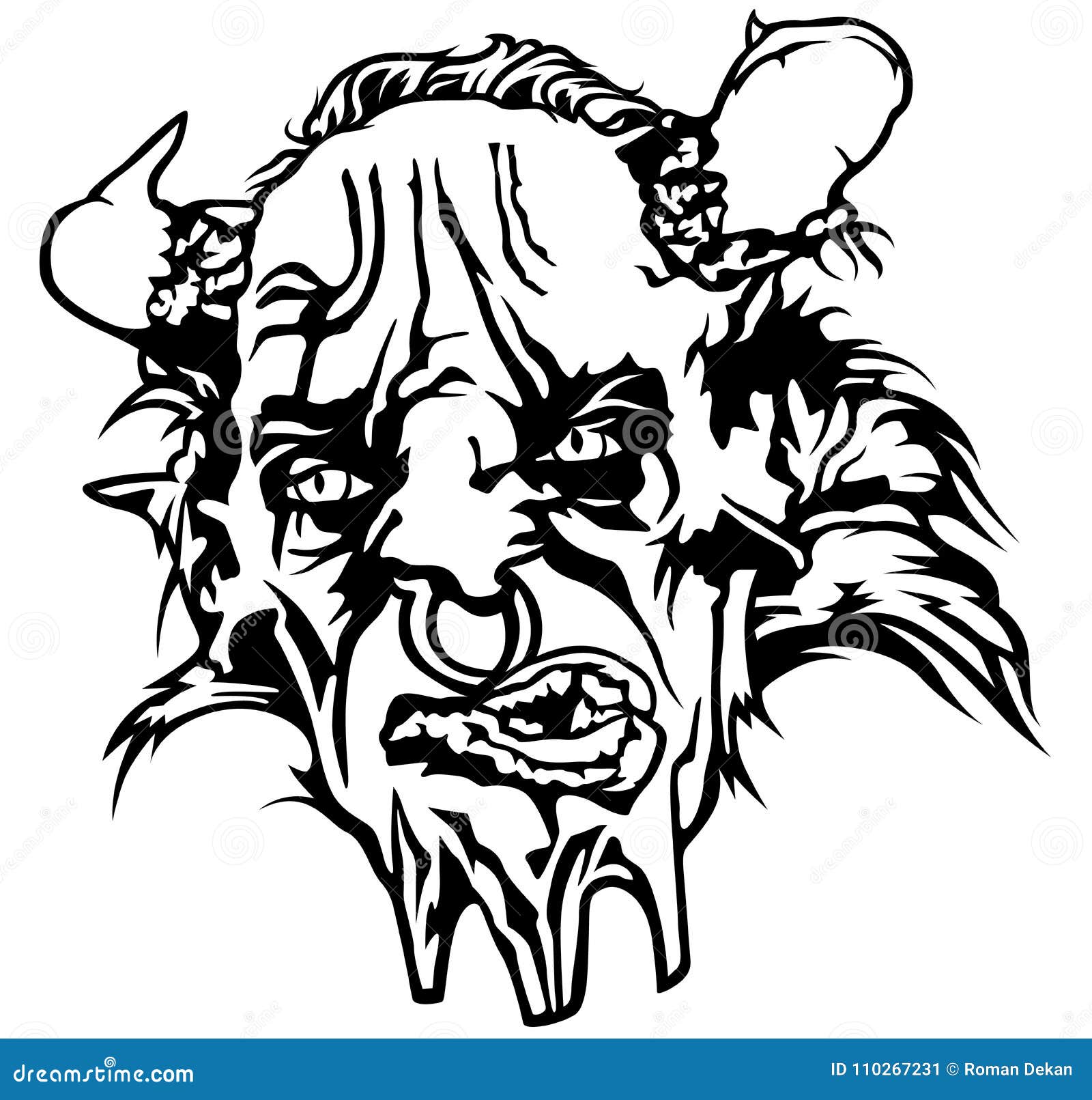 White Devil Skull With Glasses And Green Background Royalty-Free Stock ...