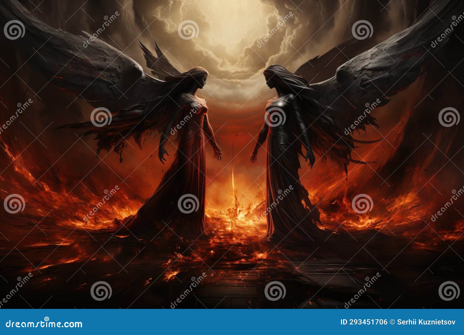 Satan is in Hell. Religious Demon. Devil S Fire. the Afterlife of ...