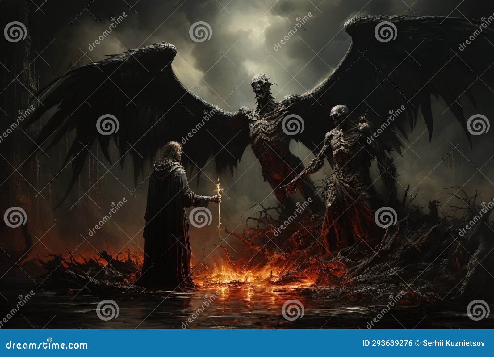 Satan is in Hell. Religious Demon. Devil& X27;s Fire. the Afterlife of ...