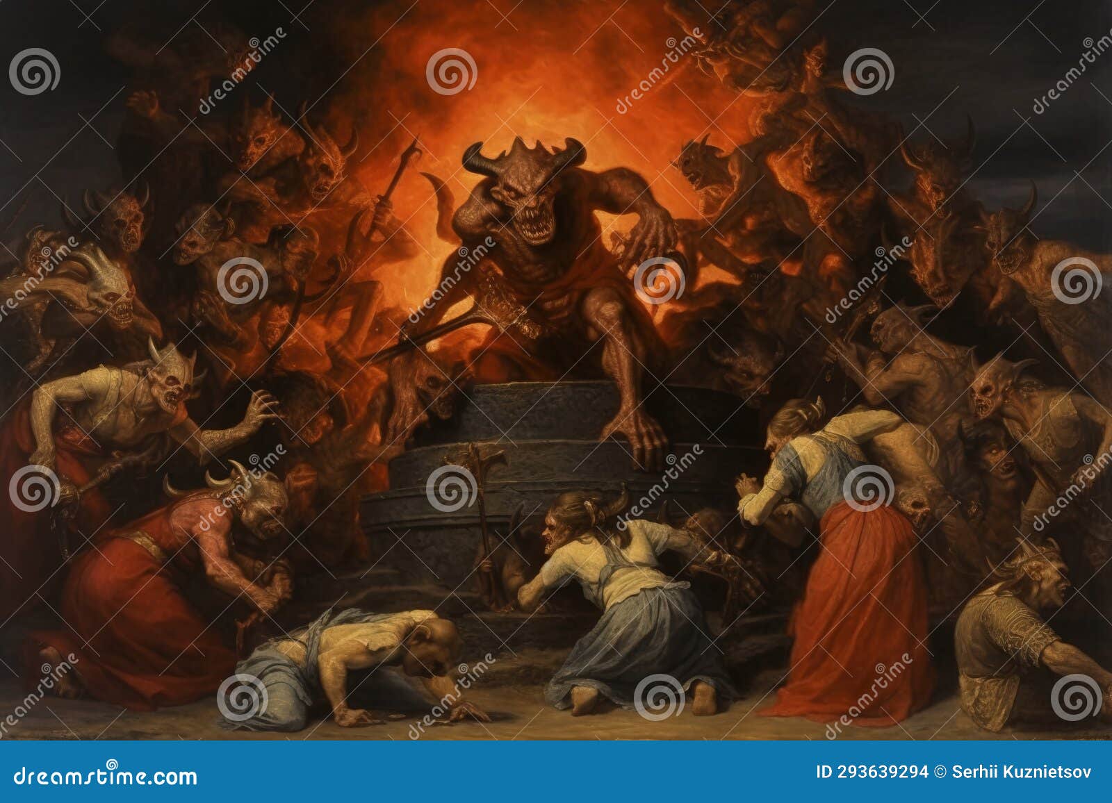 Satan is in Hell. Religious Demon. Devil& X27;s Fire. the Afterlife of ...